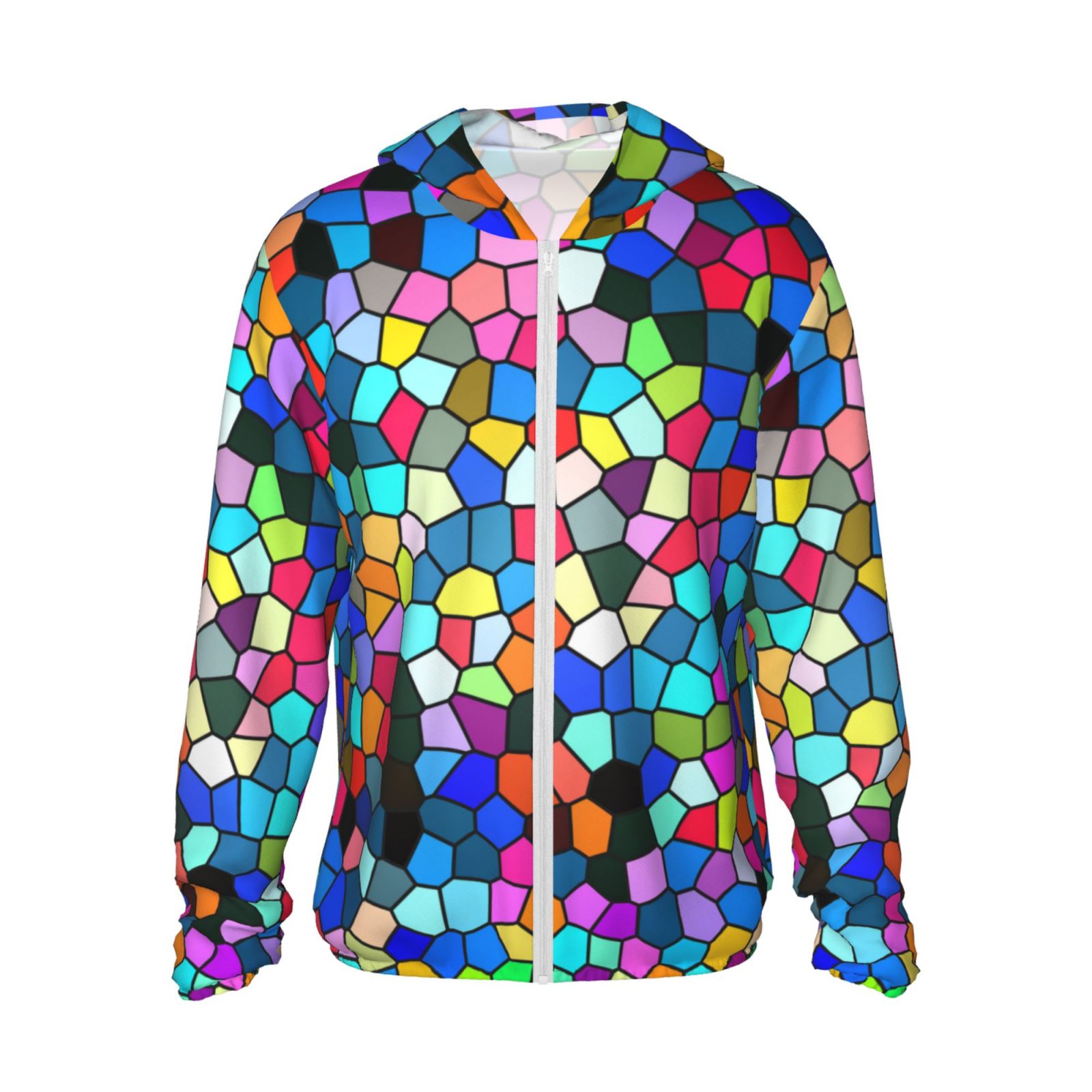 Sun Shirt for Men Women - Colorful Tie Dye Stained Glass 2 Hoodie Long ...