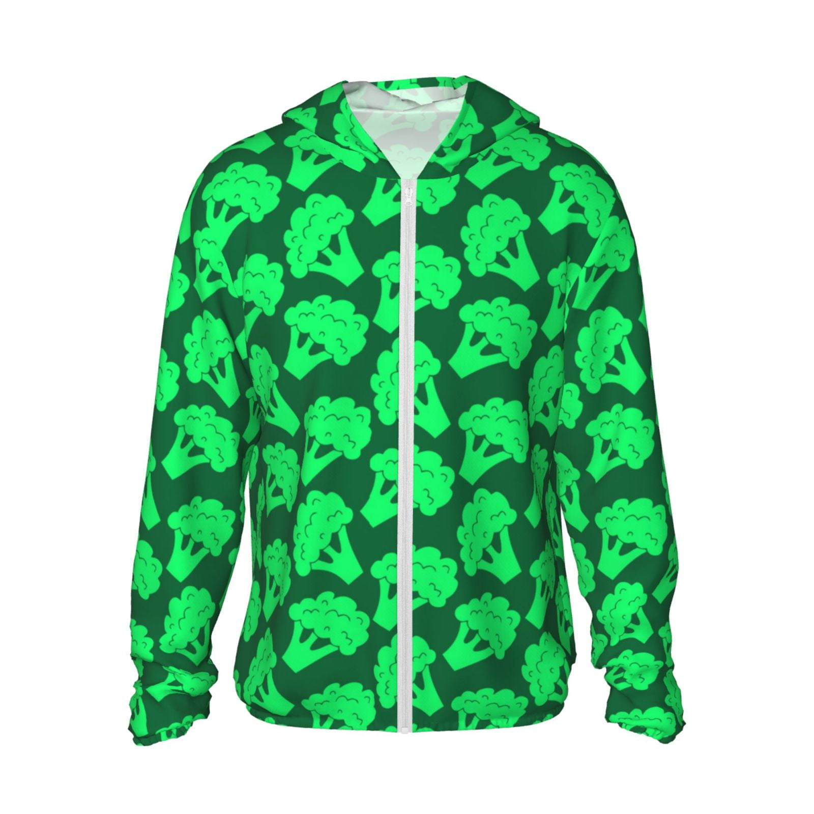 Sun Shirt for Men Women - Green Broccoli Hoodie Long Sleeve Sun ...