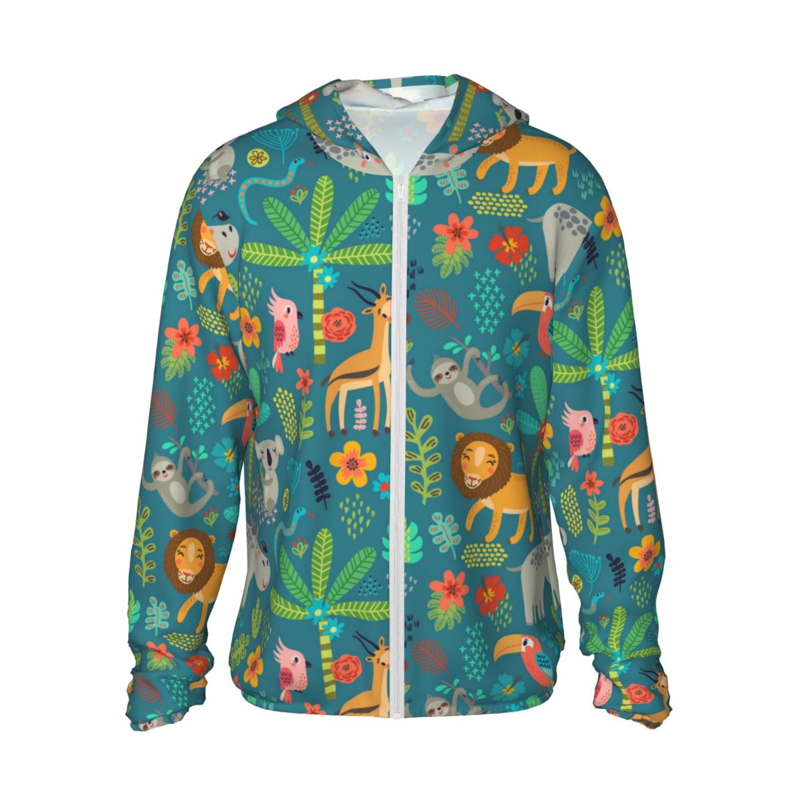 Sun Shirt for Men Women - Jungle Animals Hoodie Long Sleeve Sun ...