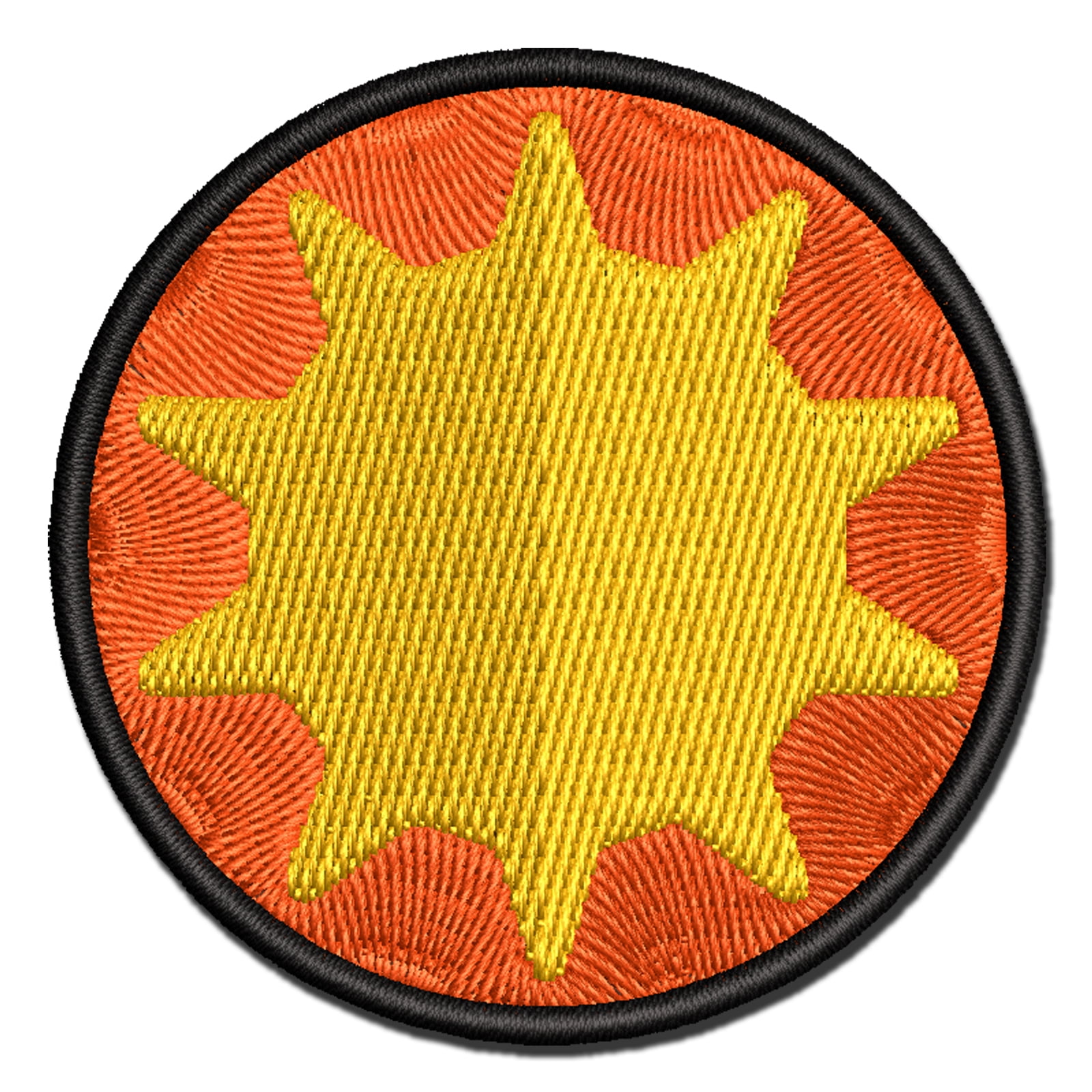 Sun Solid Applique Multi-Color Embroidered Hook & Loop Patch - 2.0 Inch ...