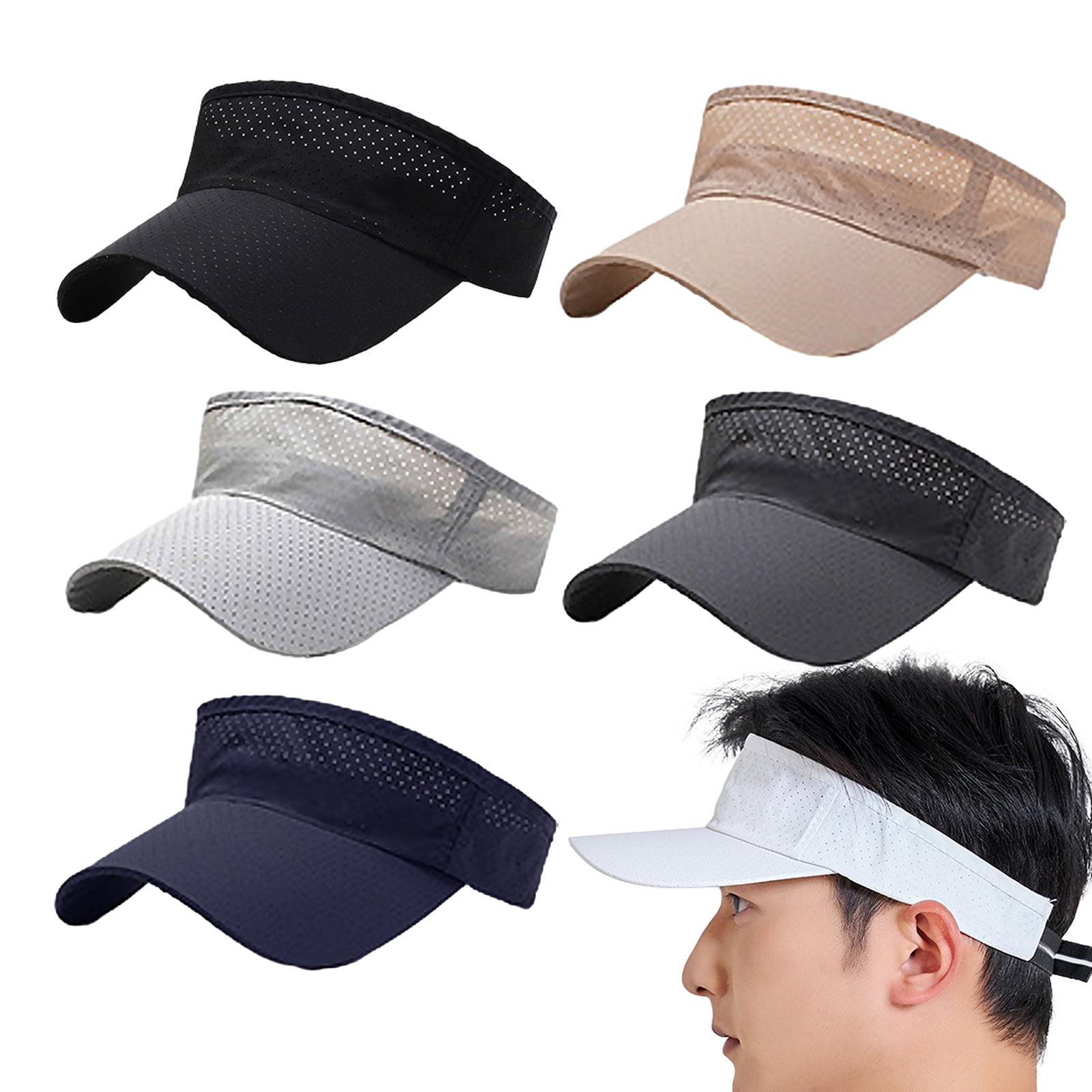 Sun Sport Visors Hat Fits Men Women, Running Golf Beach Cap Extra Long ...