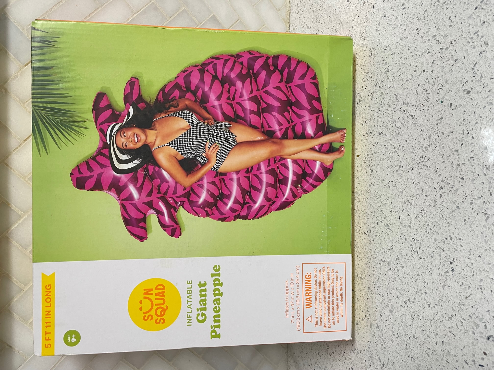 Sun Squad inflatable Giant Pineapple Float, 71" L X 47" W X 10" H - Walmart.com