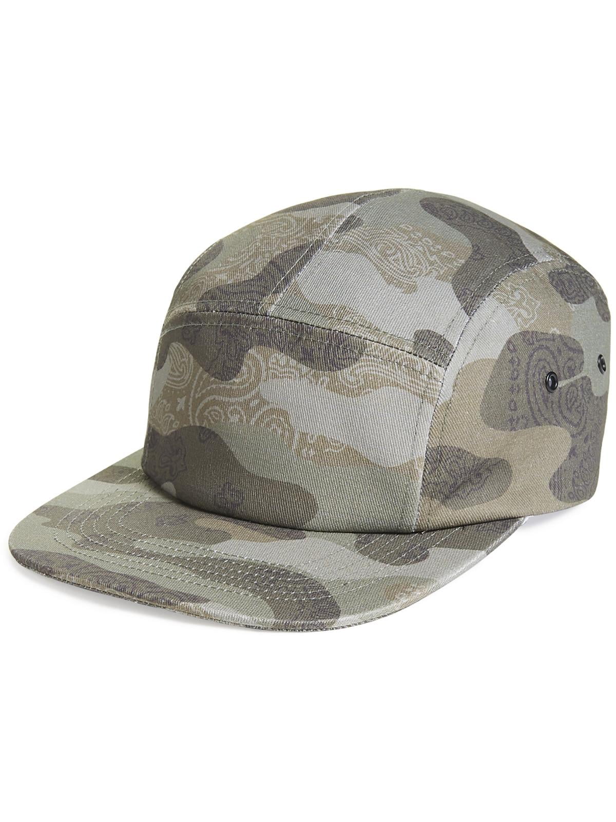 SUN + STONE Men's Paisley Camo 5 Panel Fitted Hat Flat Brim ONE SIZE ...
