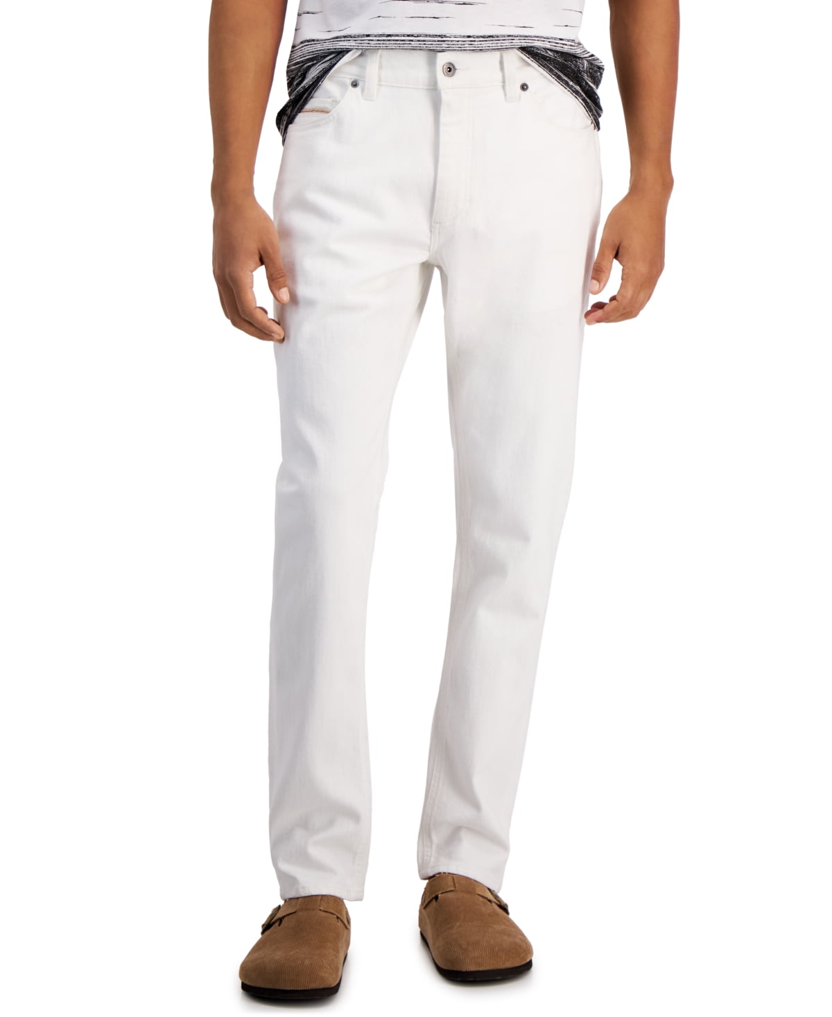 Sun + Stone Mens Vince Athletic Slim Fit White Wash Jeans 33 - Walmart.com