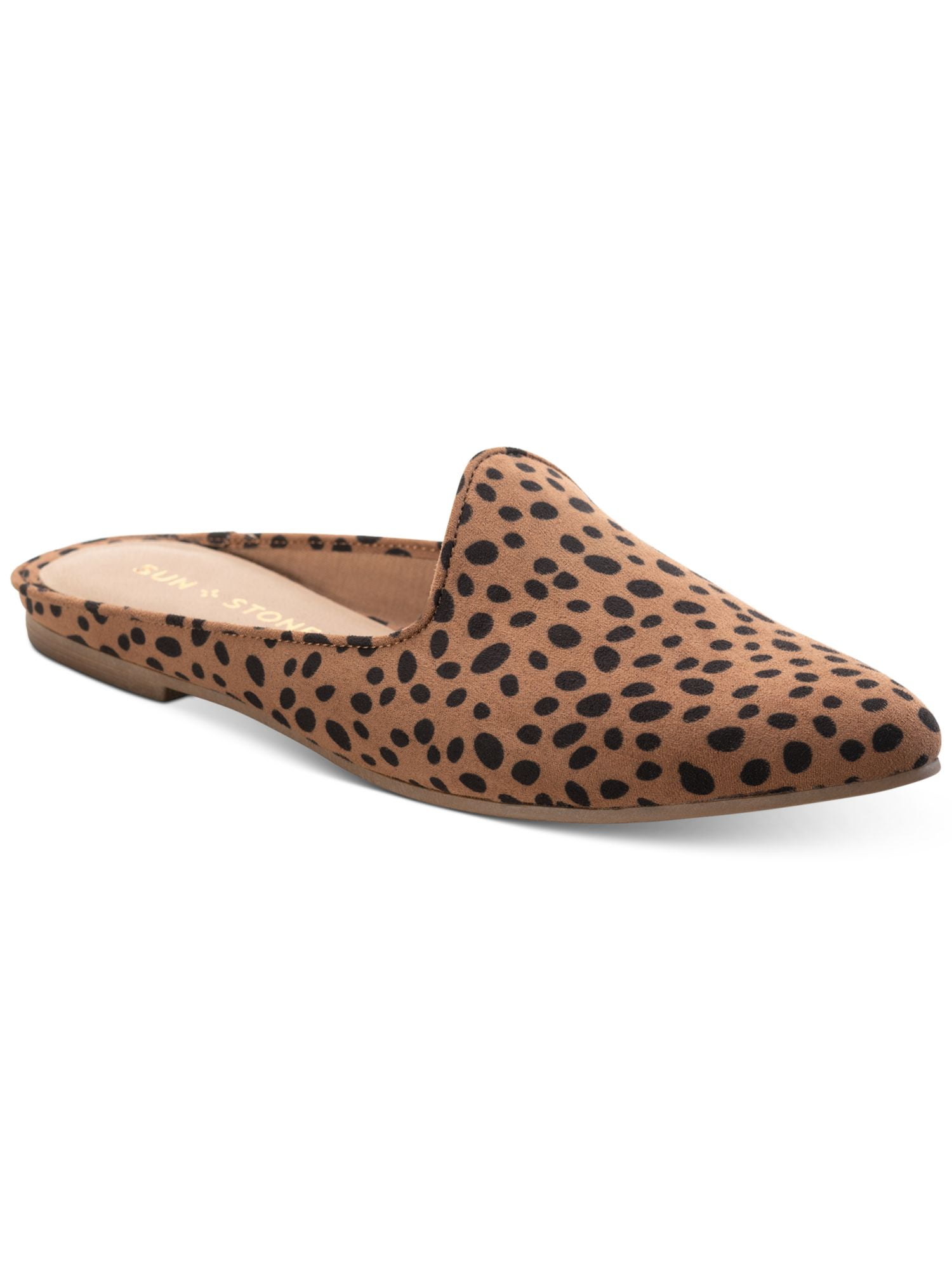 SUN STONE Womens Brown Animal Print Breathable Cushioned Slip Resistant ...