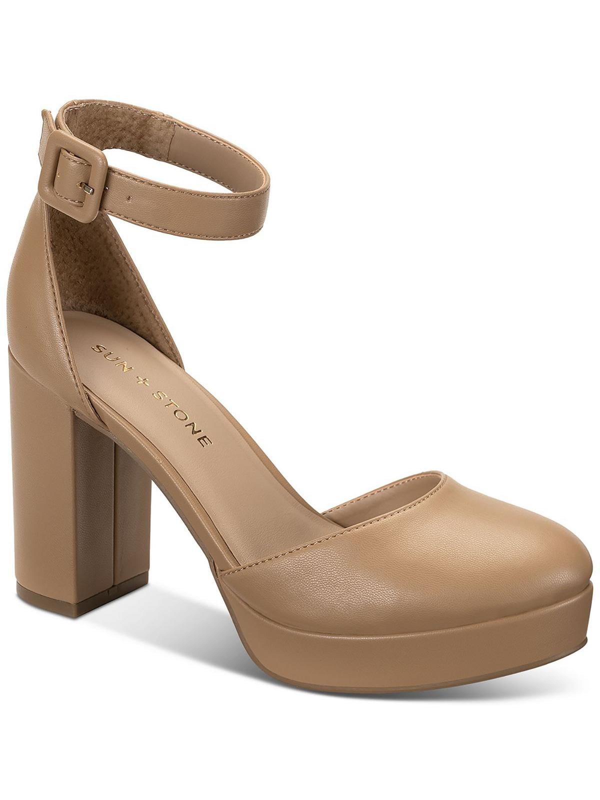 Sun + Stone Womens Birdey Faux Leather Round Toe Platform Heels ...