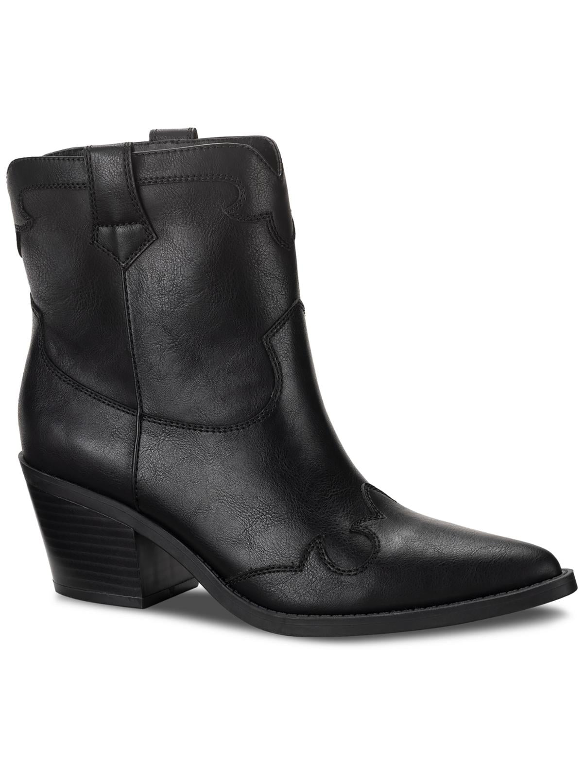 Sun + Stone Womens Brennaa Faux Leather Pointed Toe Cowboy, Western ...