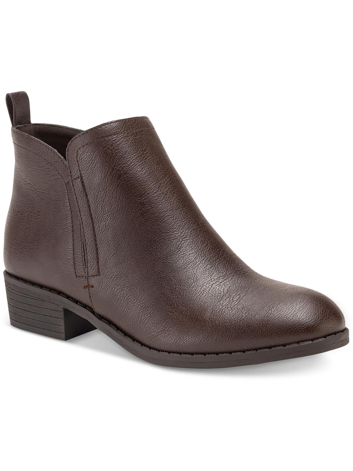 Sun + Stone Womens Cadee Faux Leather Zipper Ankle Boots - Walmart.com