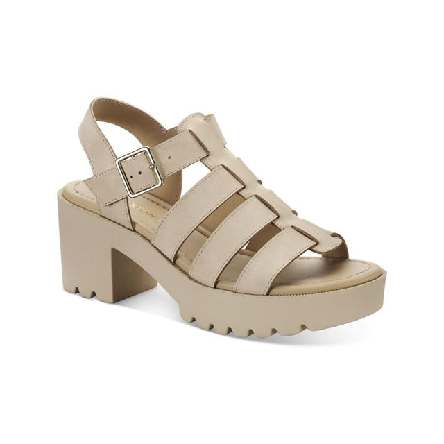 Sun + Stone Womens Daisee Faux Leather Platform Block Heels - Walmart.com