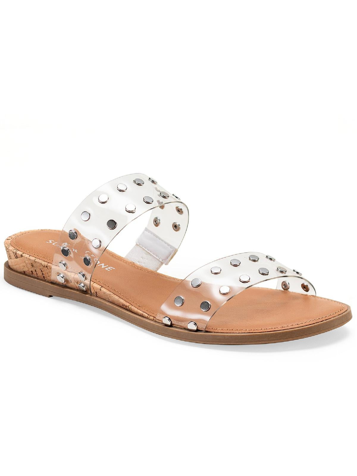 Sun + Stone Womens Easten Faux Leather Flats Wedge Sandals - Walmart.com