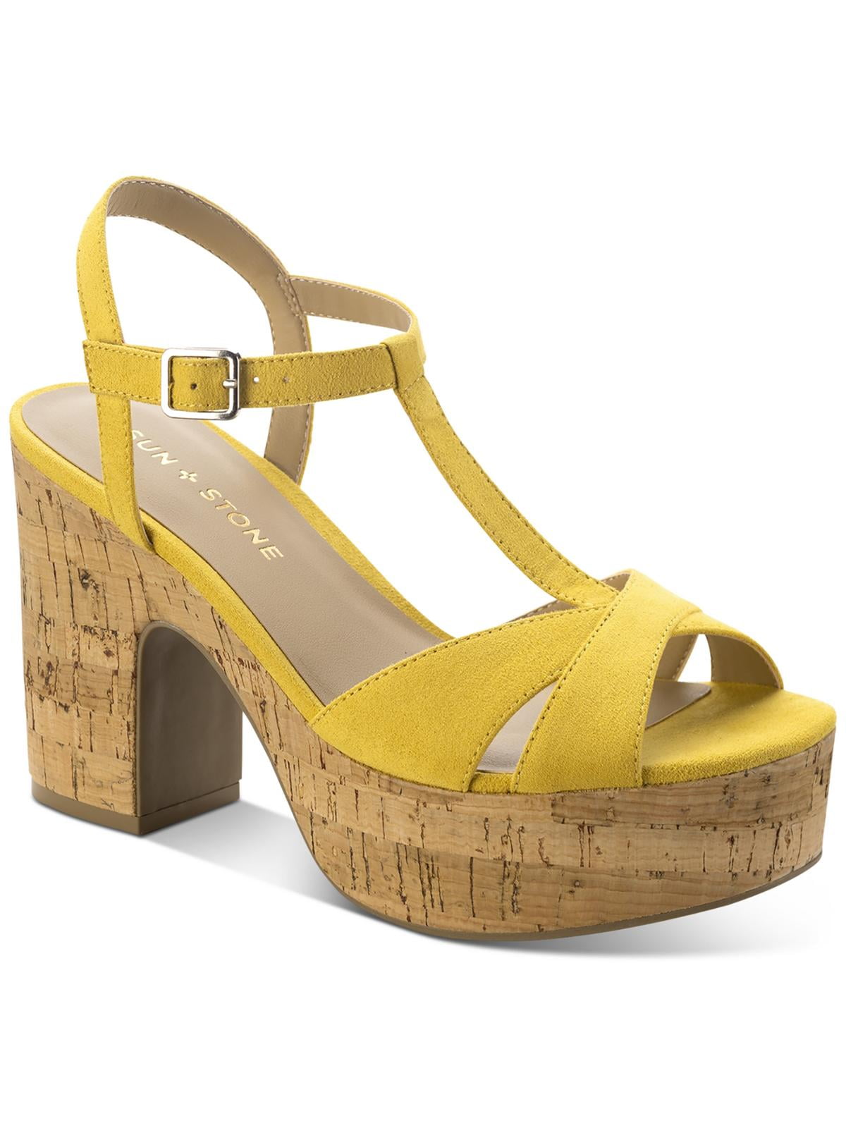 Sun + Stone Womens Jillien Buckle Open-toe Block Heels - Walmart.com