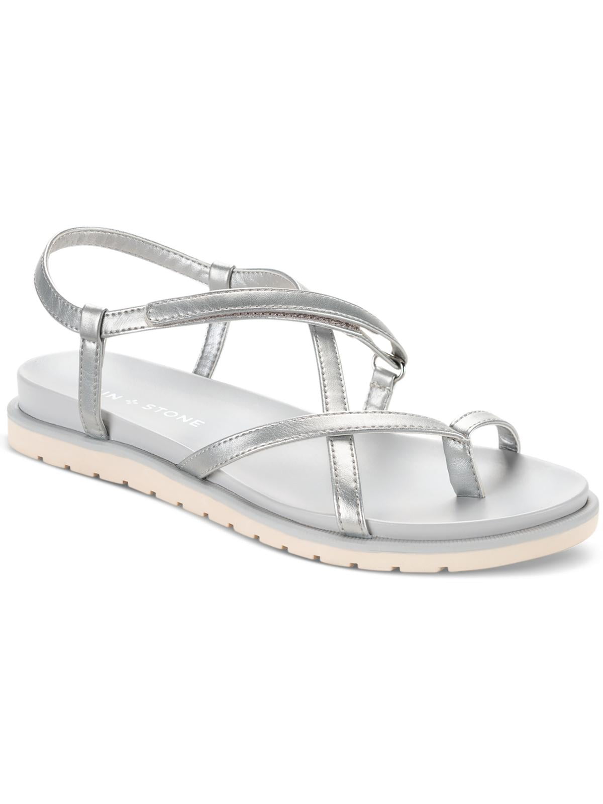 Sun + Stone Womens Juune Strappy Faux Leather Slingback Sandals ...