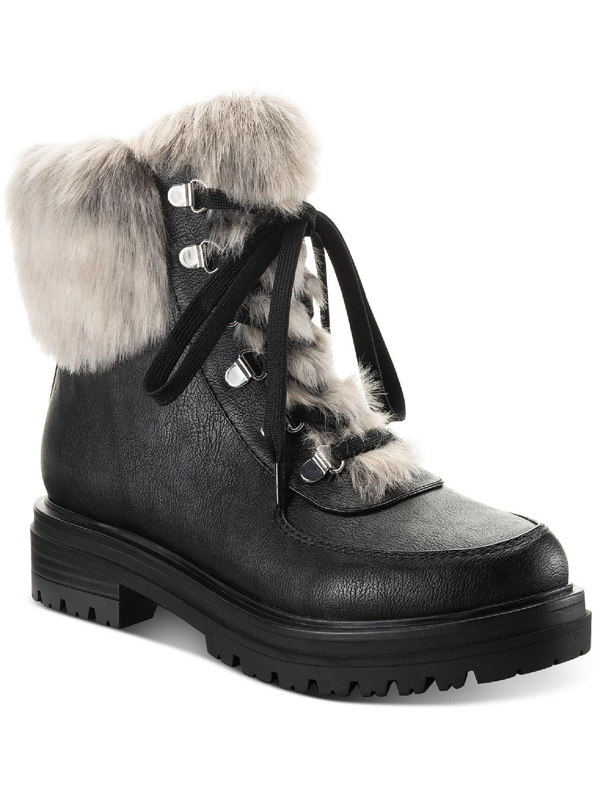 Sun + Stone Womens Orlaa Faux Leather Cold Weather Combat & Lace-up ...