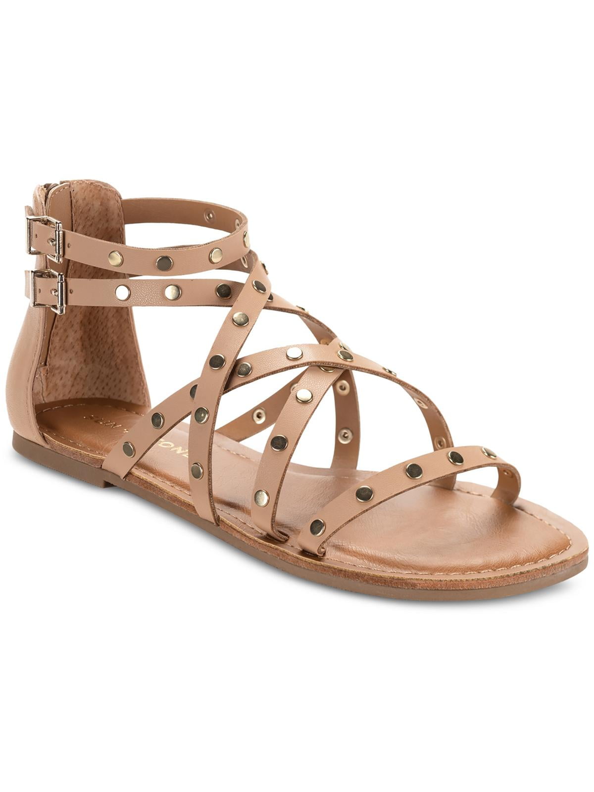 Sun + Stone Womens RACHAELL Studded Crisscross Gladiator Sandals ...