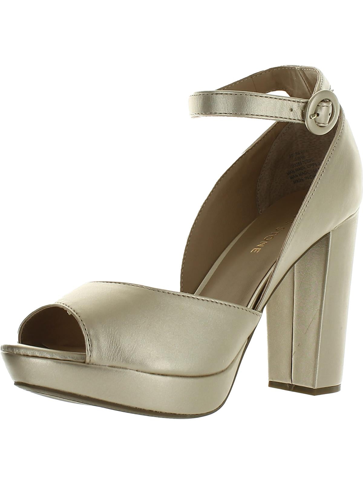 Sun + Stone Womens Reeta Faux Leather Metallic Platform Sandals ...