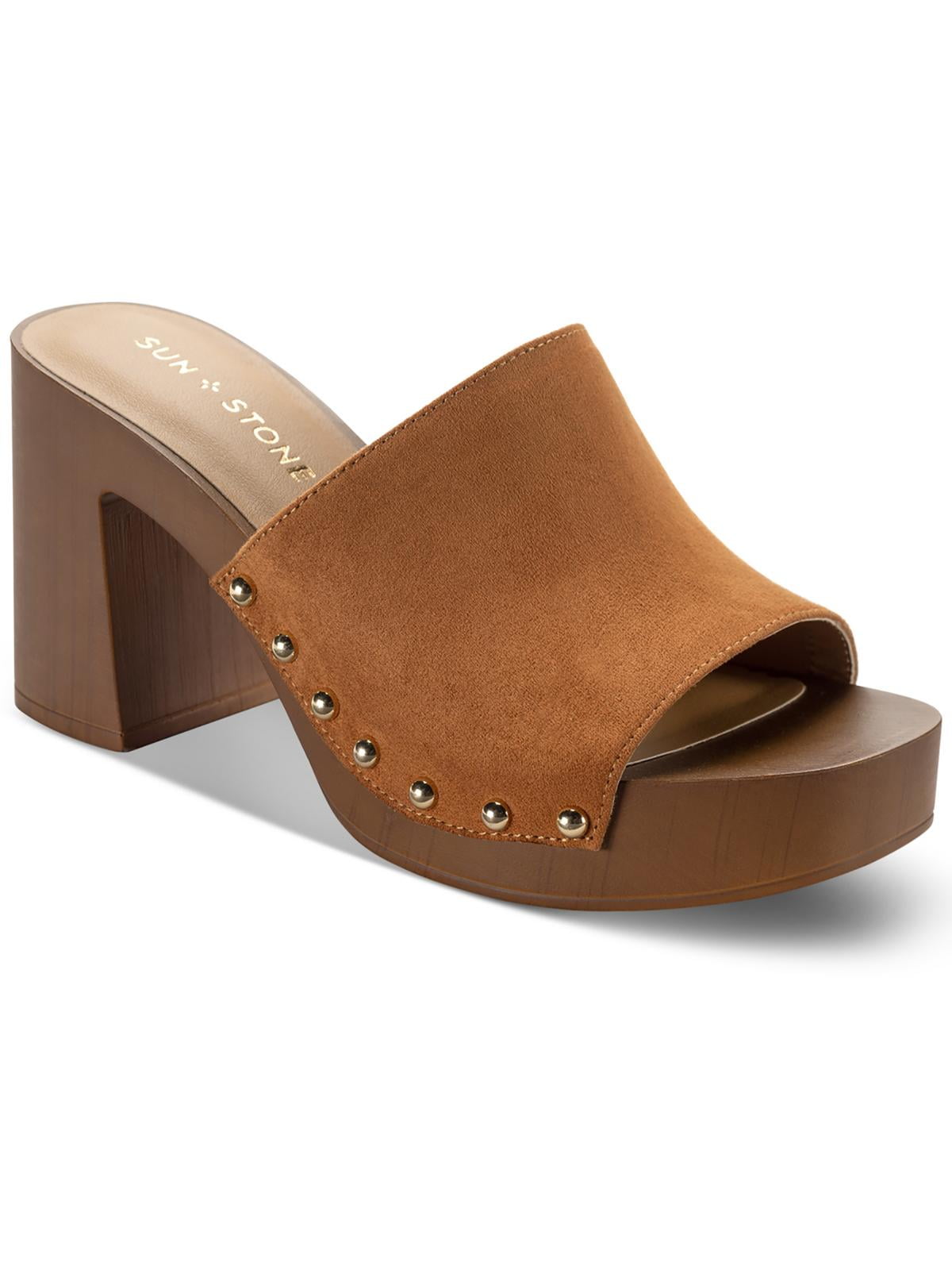Sun + Stone Womens TWIGGYY Open toe Retro Block Heel - Walmart.com
