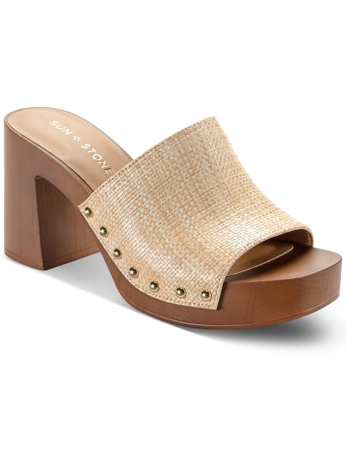 Sun + Stone Womens TWIGGYY Comfort Insole Woven Block Heel - Walmart.com