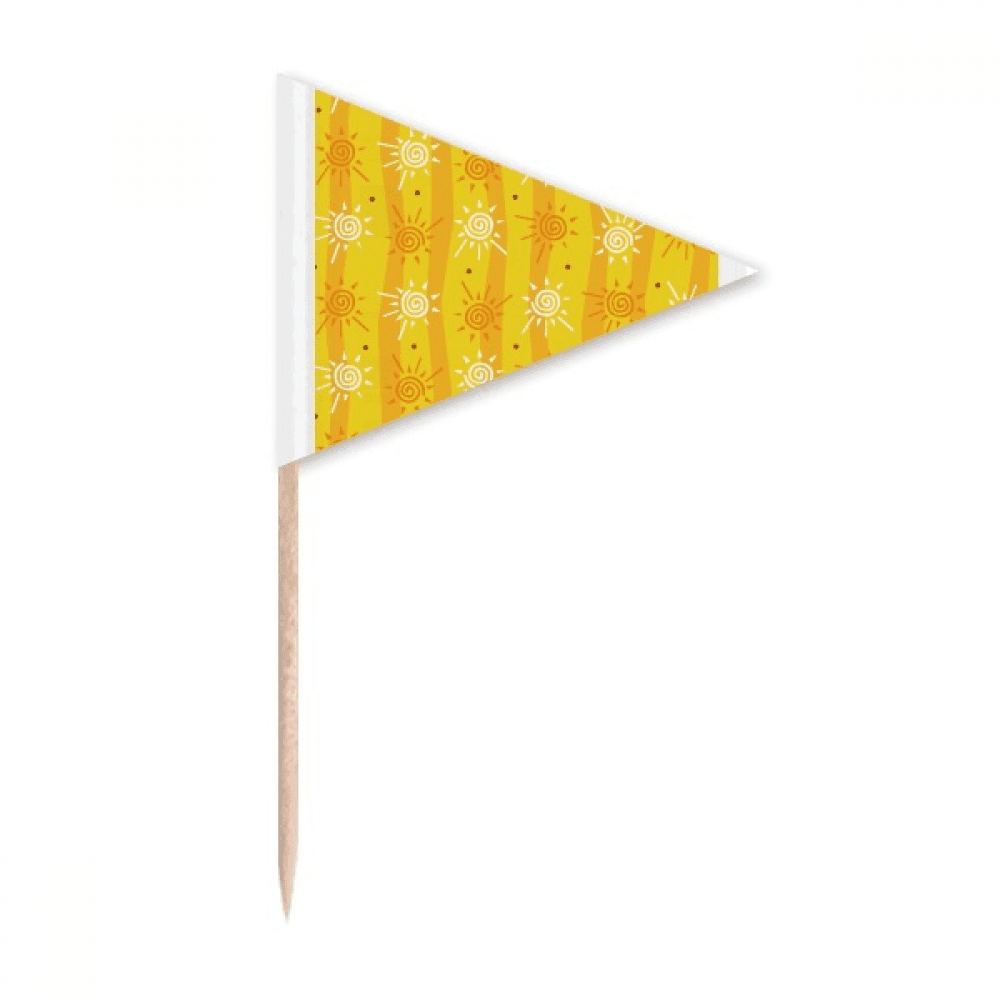 Sun Sunshine Hand Painting River Toothpick Triangle Cupcake Toppers ...