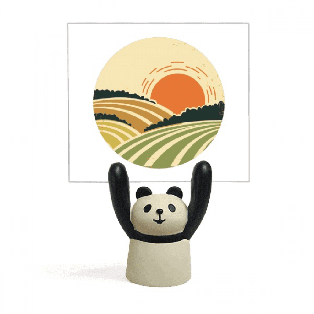 Sun Sunshine Tree Hillside Grass Memo Holder Cartoon Animal Panda Stand ...
