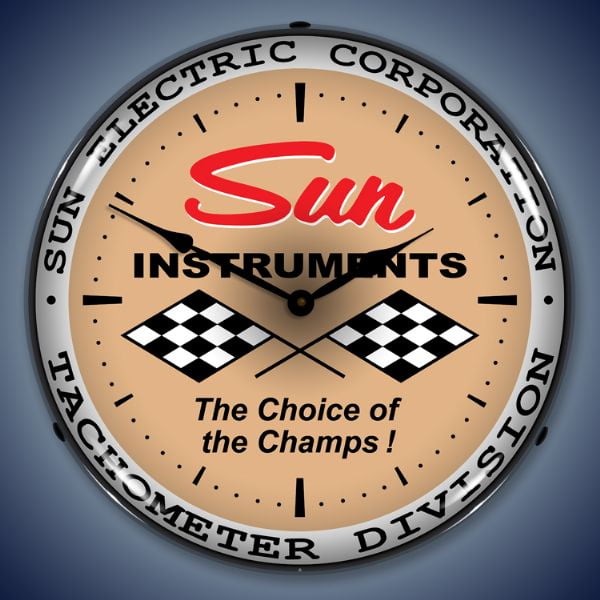 Collectable Sign and Clock Sun Tachometer Tan LED Lighted Premium Wall ...
