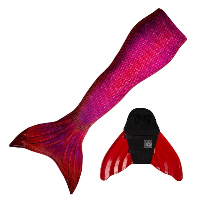 Sun Tail Mermaid Swim Set; Fiji Red Mermaid Tail + Red Monofin for ...