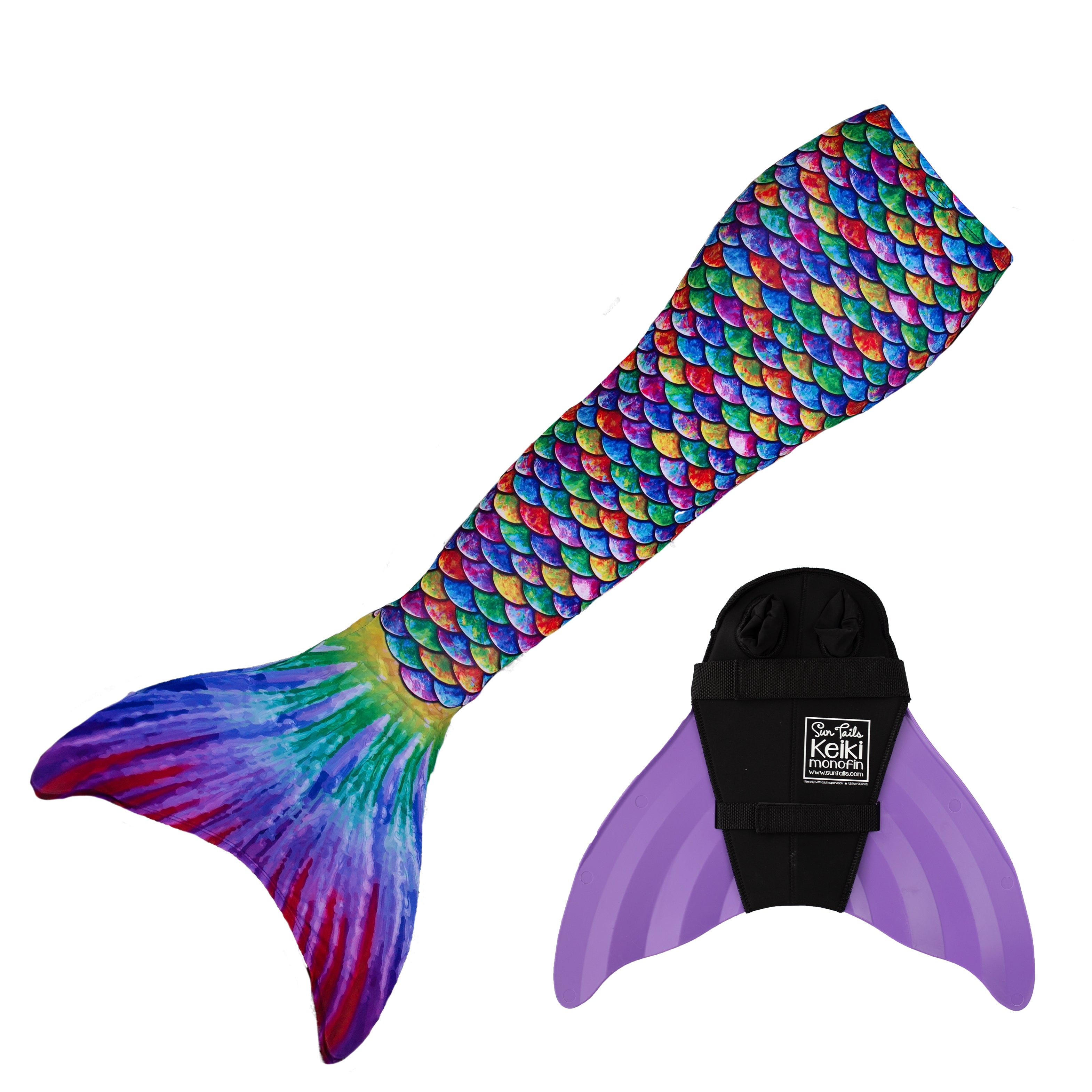 Sun Tail Mermaid Swim Set, Hawaiian Rainbow Mermaid Tail and Lavender ...