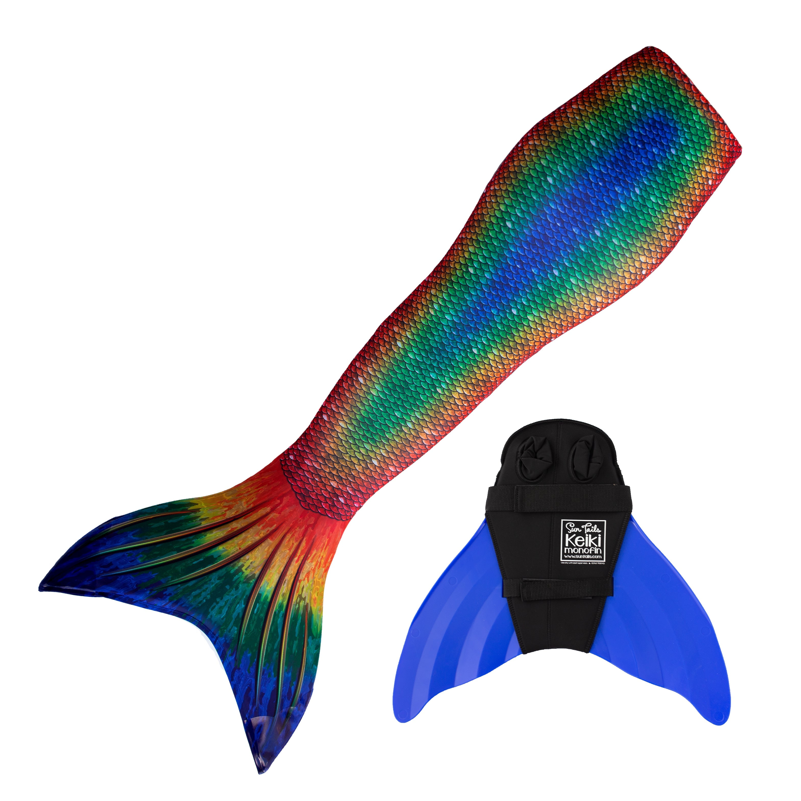 Sun Tail Mermaid Swim Set; Seven Seas Mermaid Tail + Blue Monofin for ...