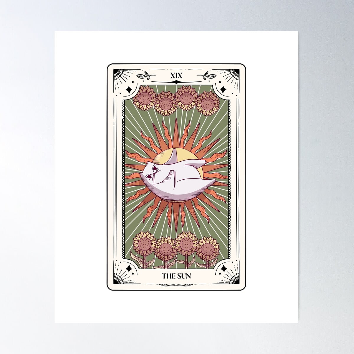 Sun Tarot Card With Cats. Fun Illustrated Tarot Cat Lover Gifts. Teen ...