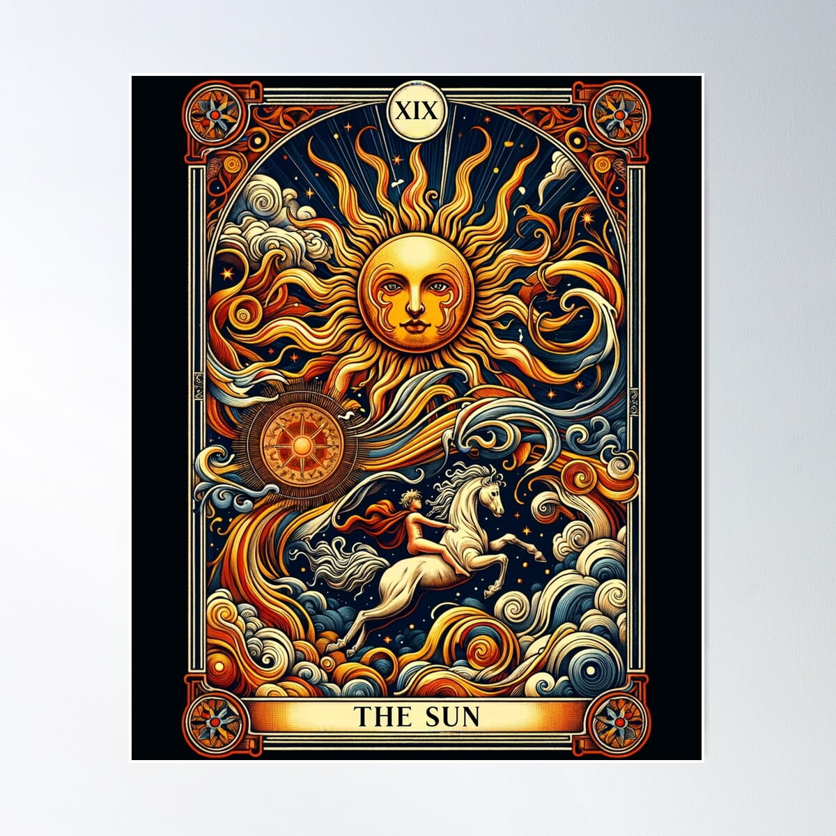 The Sun Tarot Radiant Tarot Card Mystical Solar Design Celestial Occult ...