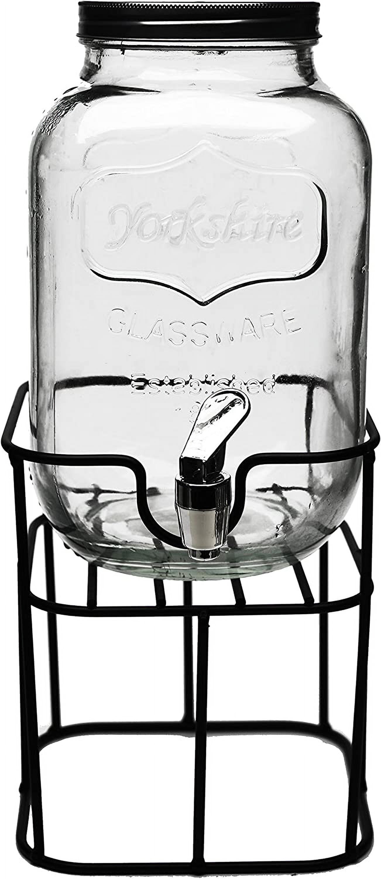 Sun Tea Mini Mason Jar Beverage Dispenser 1 Gallon Glass Drink Server ...