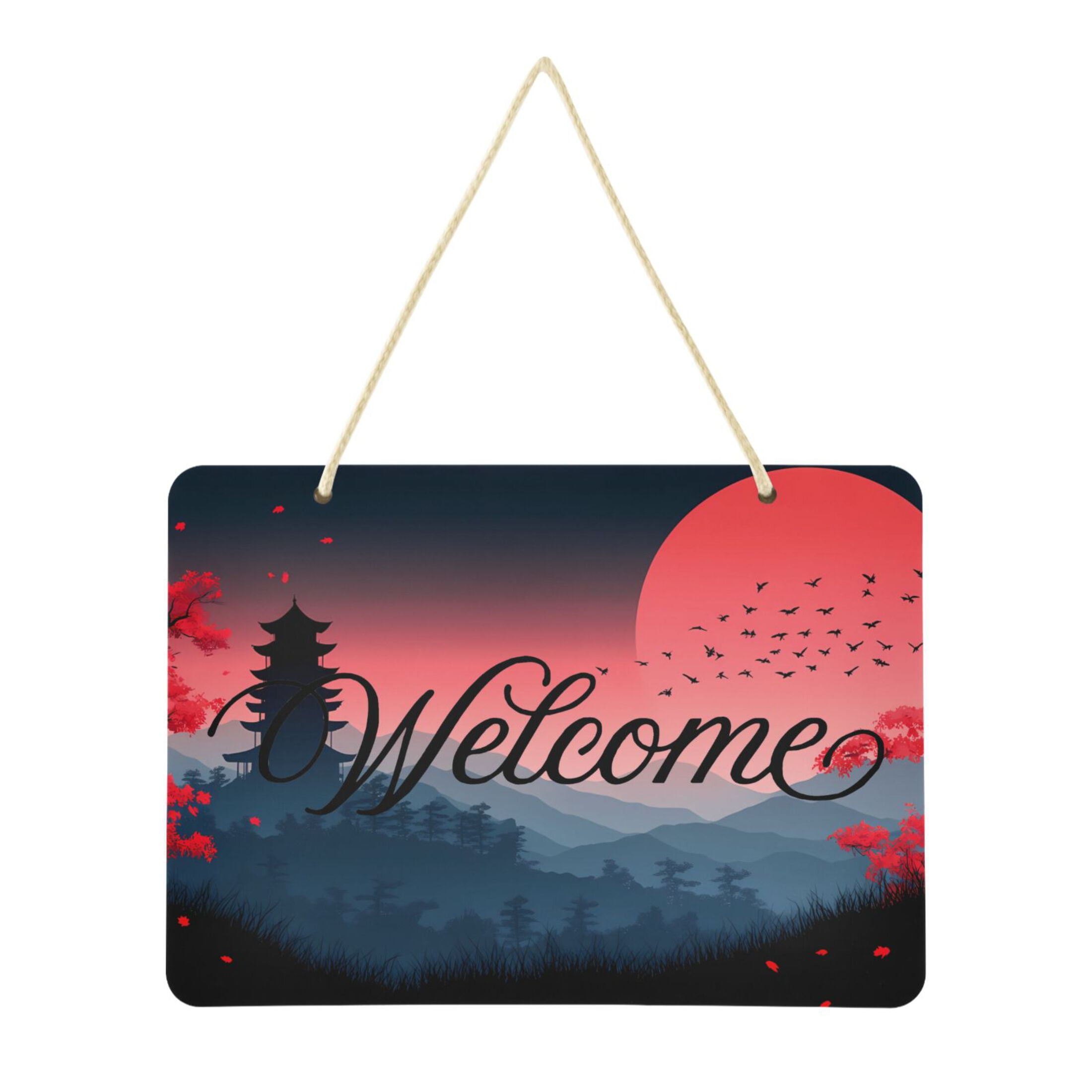 Sun Tower Cherry Mountains Welcome Sign Front Door PVC 14x10 inch ...