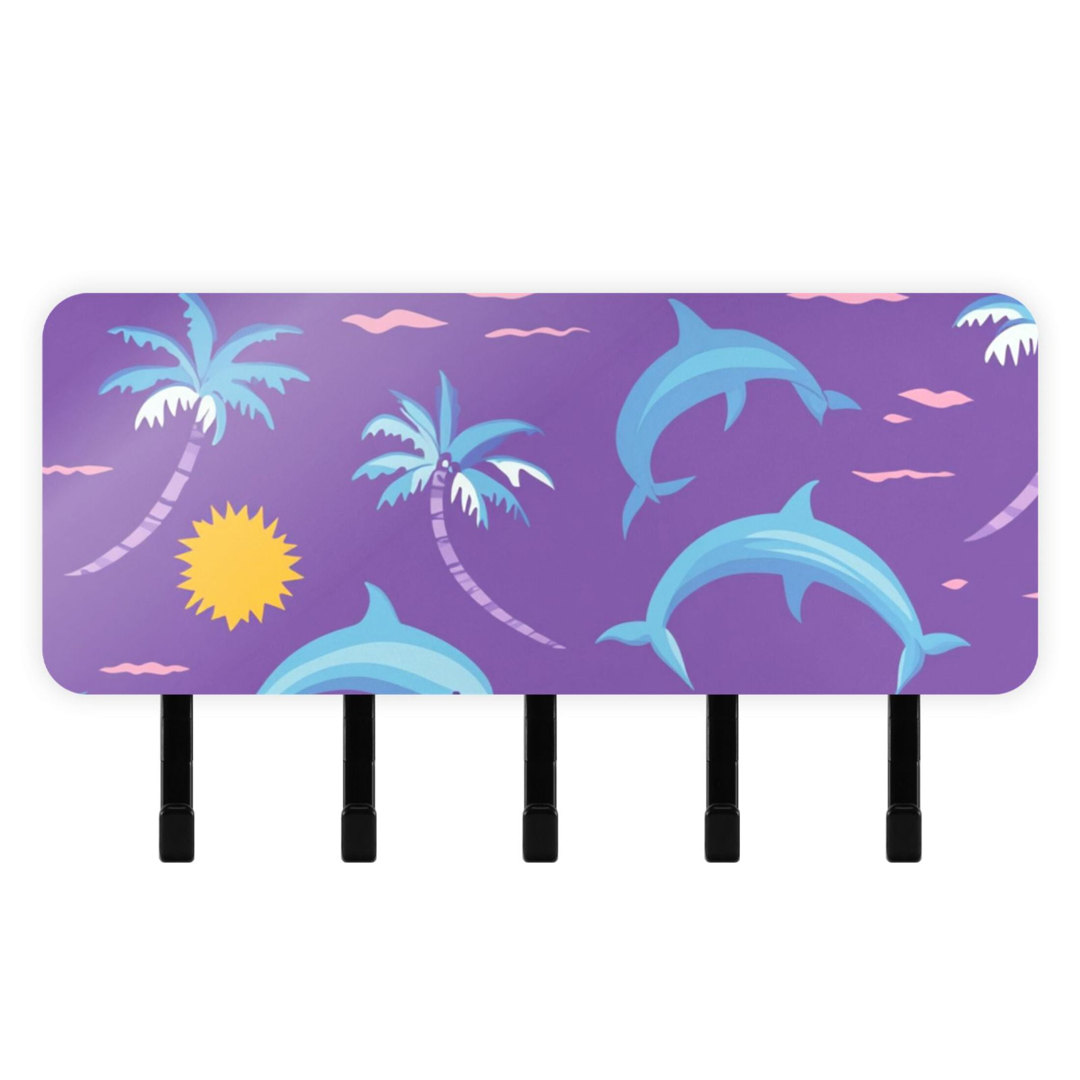 Sun Trees Whales Purple Key Holder for Wall Mail Holder Organizer with ...