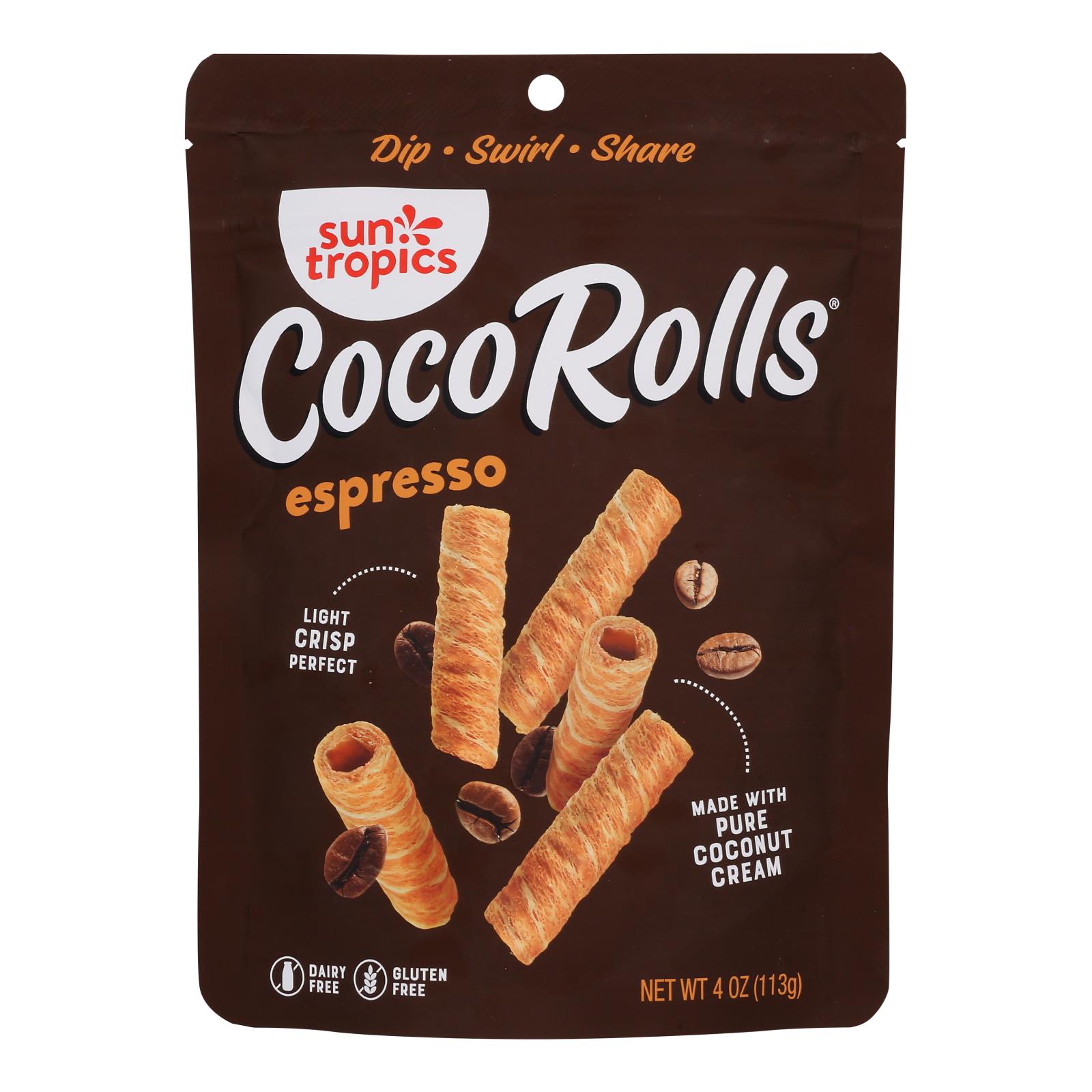 Sun Tropics Coco Rolls Espresso, Rolled Coconut Wafer - Case of 12 - 4 ...