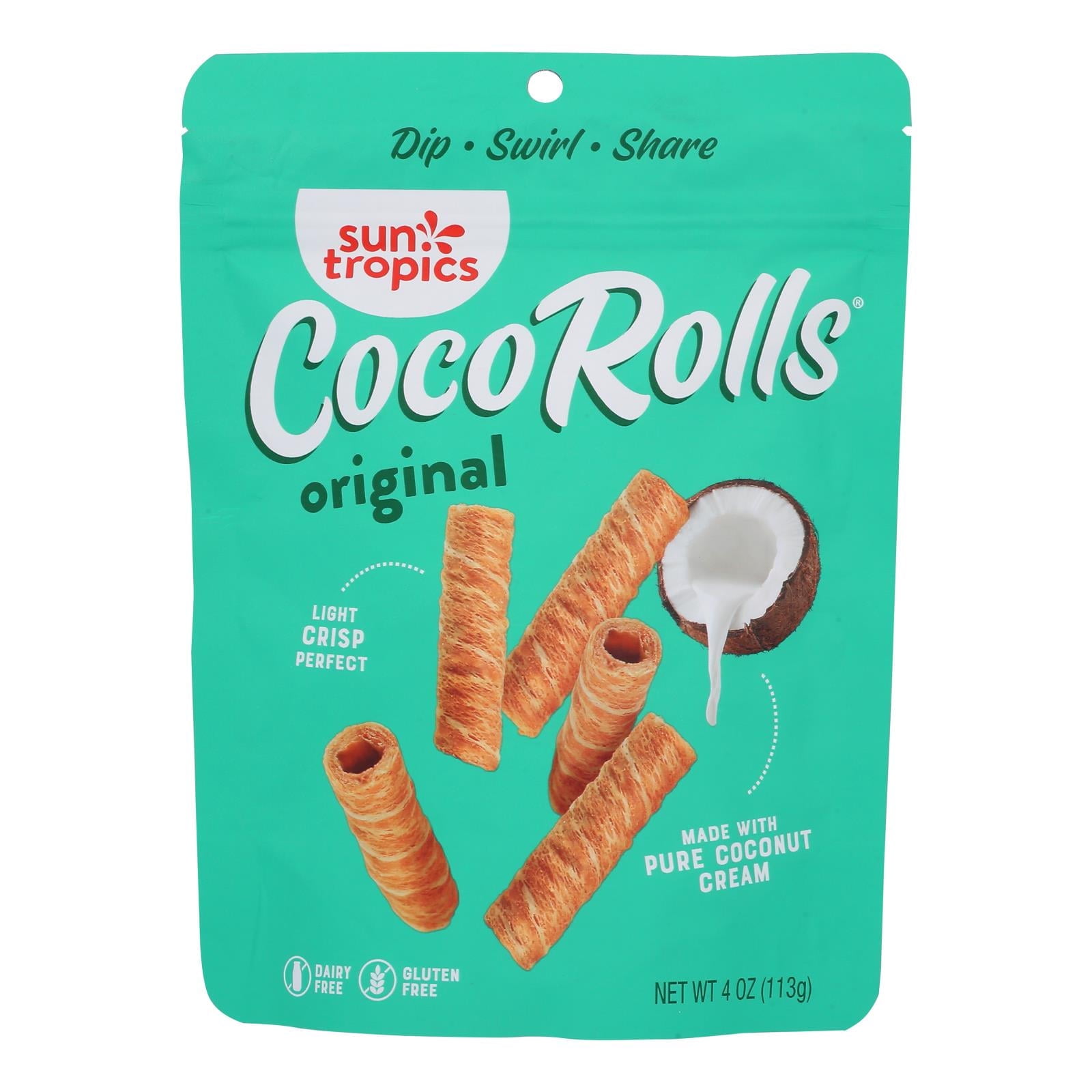Sun Tropics Coco Rolls Original, Rolled Coconut Wafer - Case of 12 - 4 ...