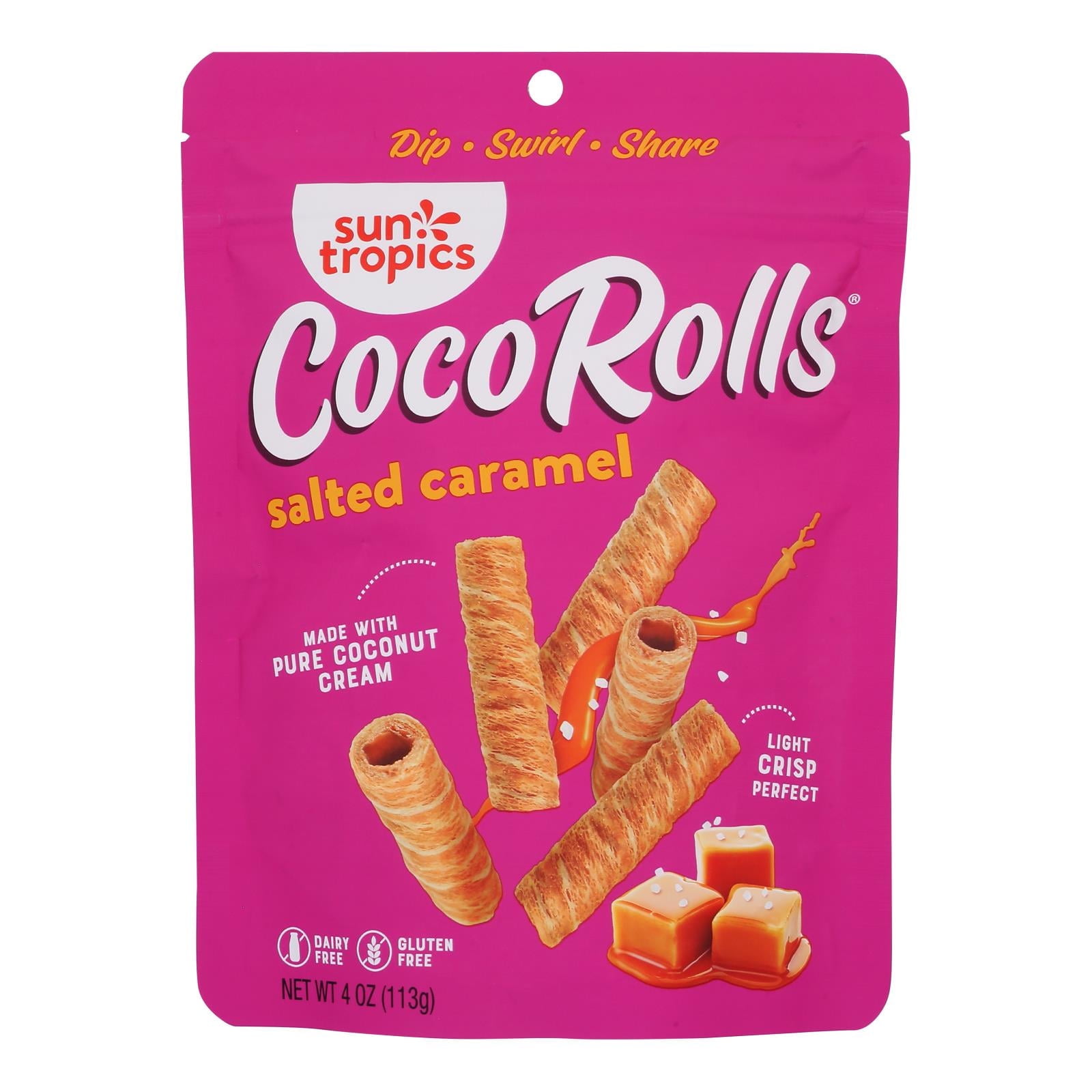 Sun Tropics Coco Rolls Salted Caramel, Rolled Coconut Wafer - Case of ...