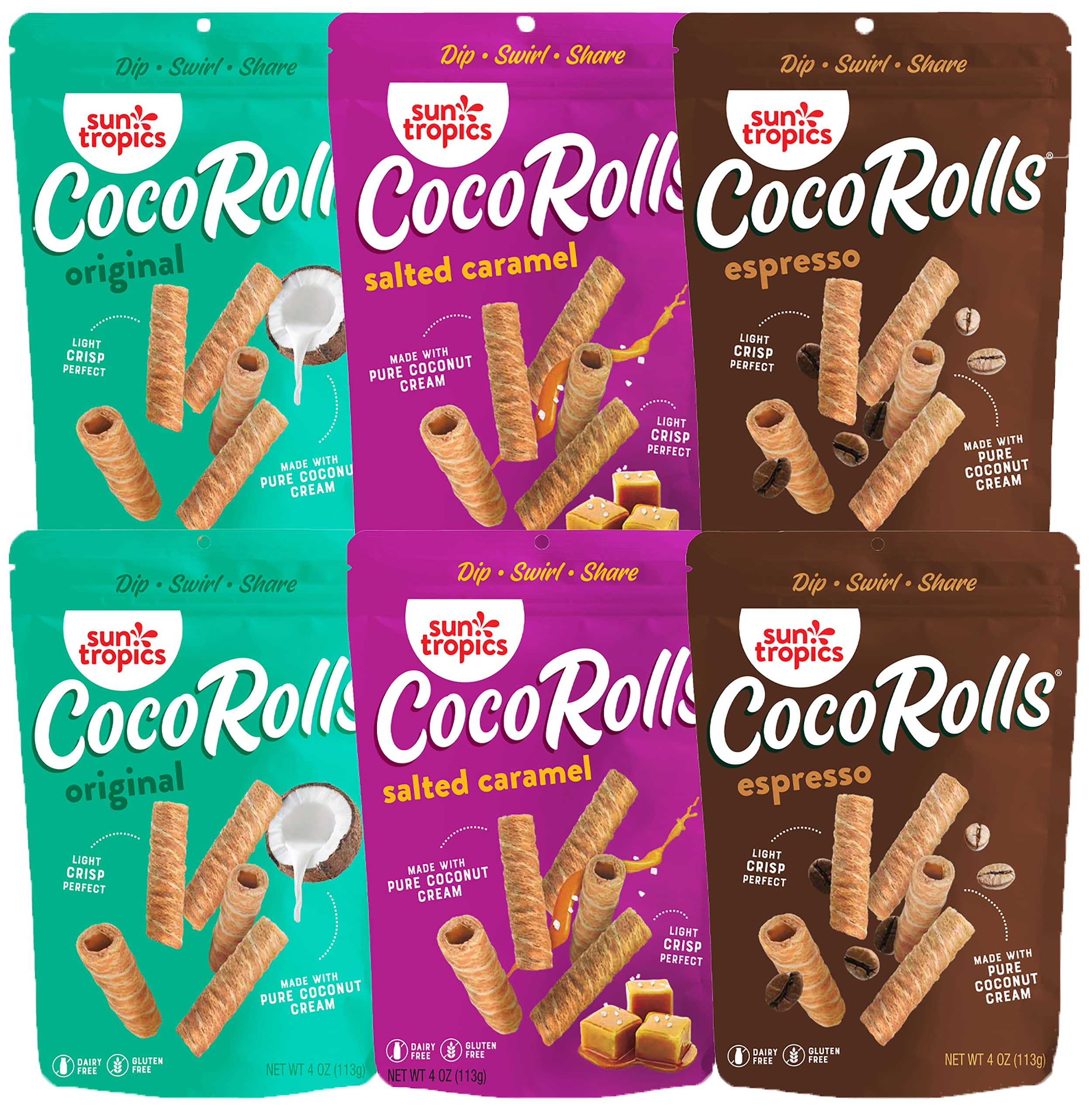 Sun Tropics CocoRolls Variety Pack- HYZ01 6 count (4 oz each) | Crisp ...
