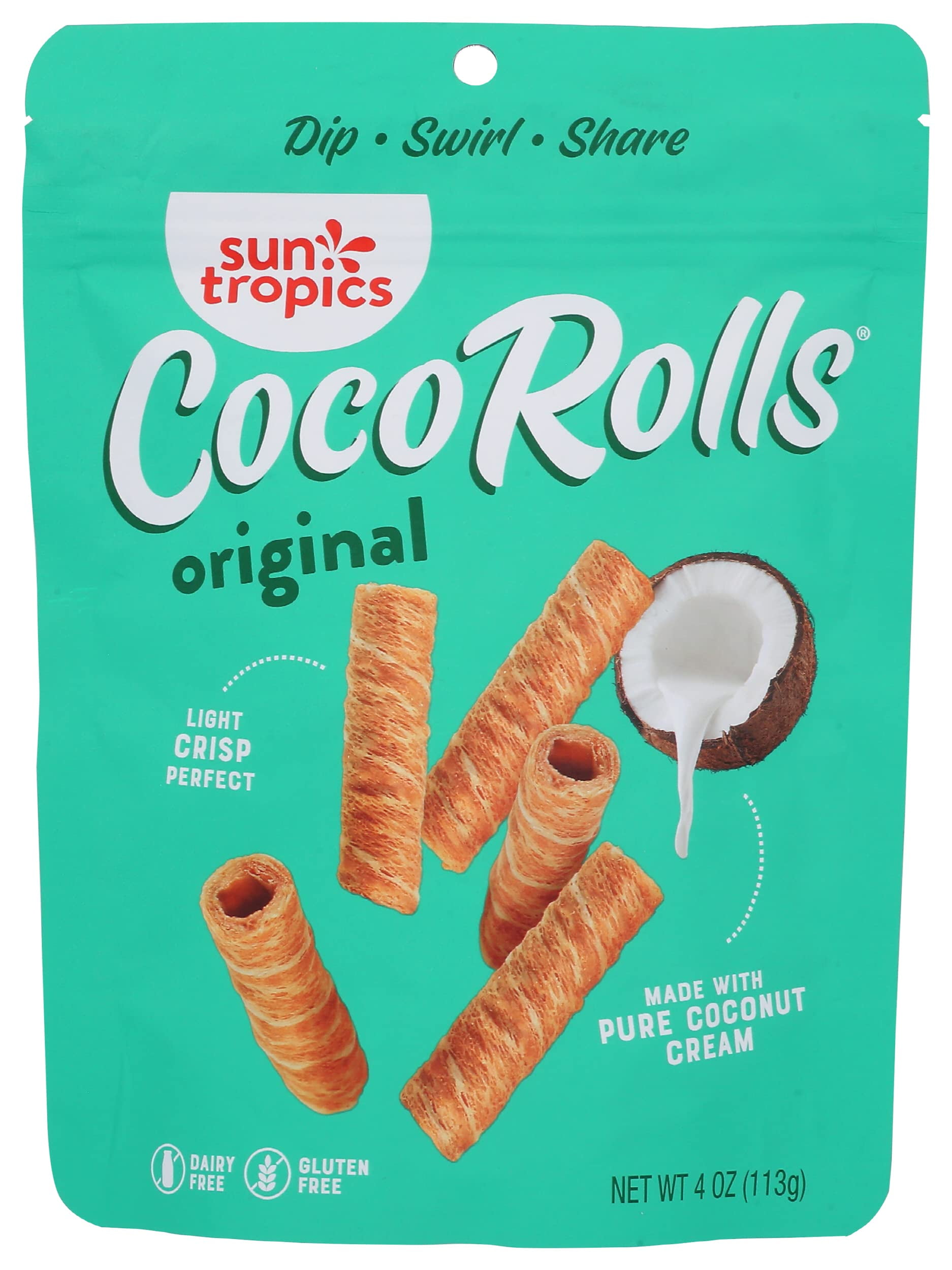 Sun Tropics Original Coco Rolls, Gluten Free & Non-GMO, Dairy Free, 4oz (Pack of 12) - Walmart.com