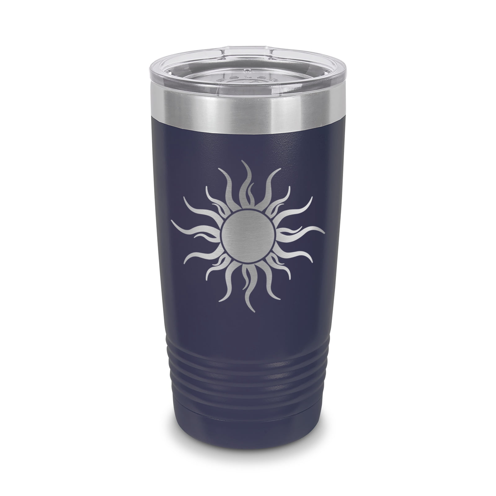Sun Tumbler 20 oz - Laser Engraved w/ Clear Lid - Stainless Steel ...