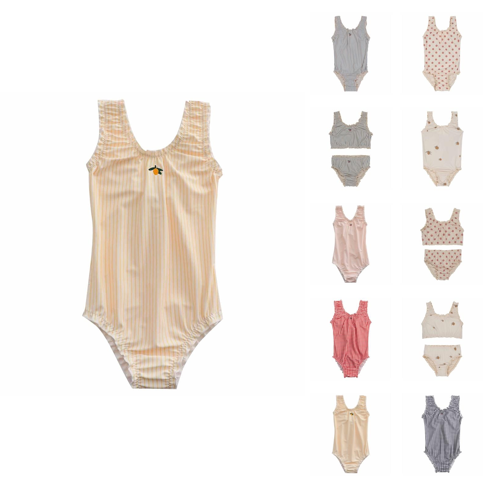 Sun UPF 50+ Cute Two Piece Swimsuits For Girls Rash Guard Swimwear With ...
