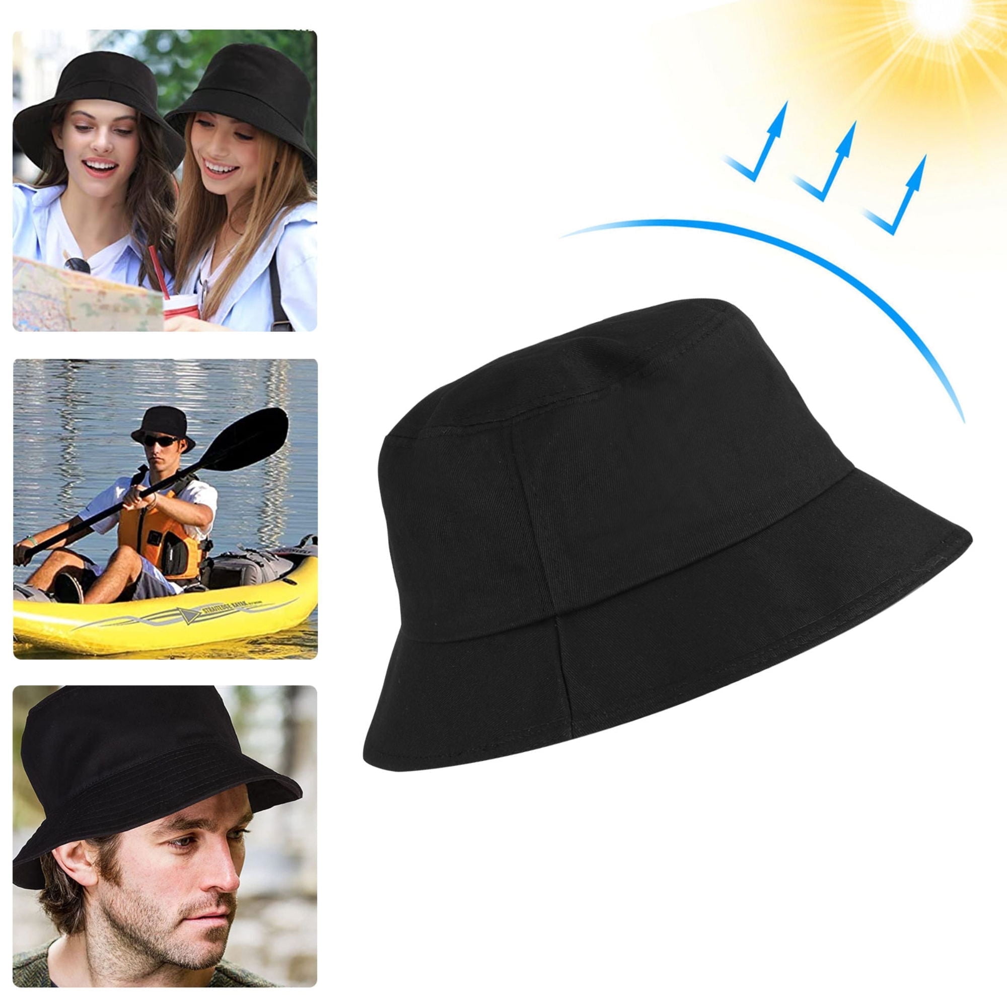 Sun UV Protection Bucket Hat, EEEkit Fisherman Cap, Wide Fishing Boonie ...