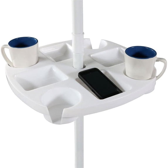 Sun Umbrella Outdoor Beach Table with Cup Holders, Snack Compartments ...