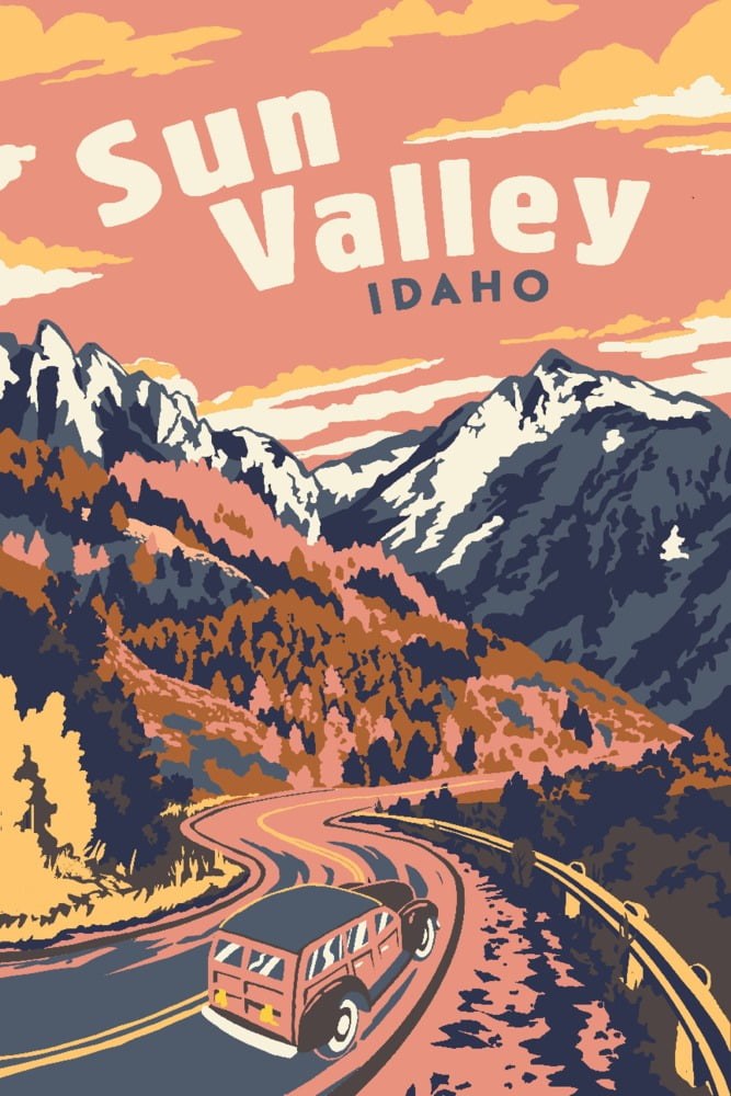 Sun Valley, Idaho, Explorer Series (24x36 Giclee Gallery Art Print ...