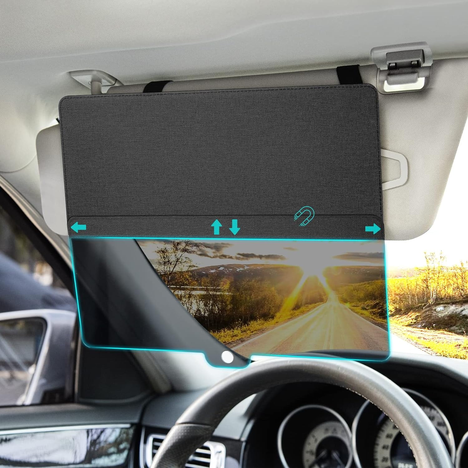 Sun Visor Extender for Car, Sun Blocker with PC Sunshade Lens, Magnetic ...