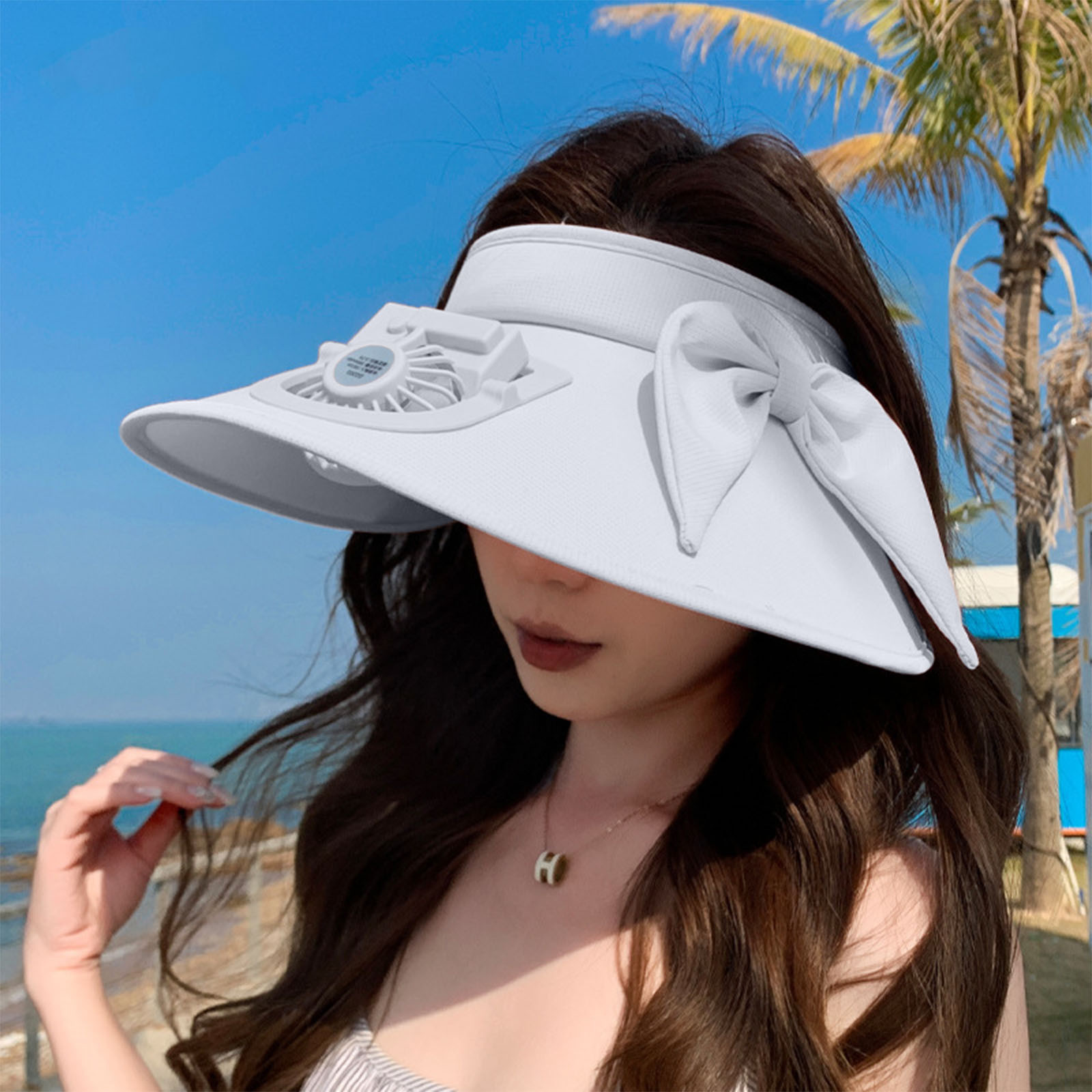 Sun Visor Hat with Fan, Adjustable Breathable Summer Hat, 3 Gear Wind ...