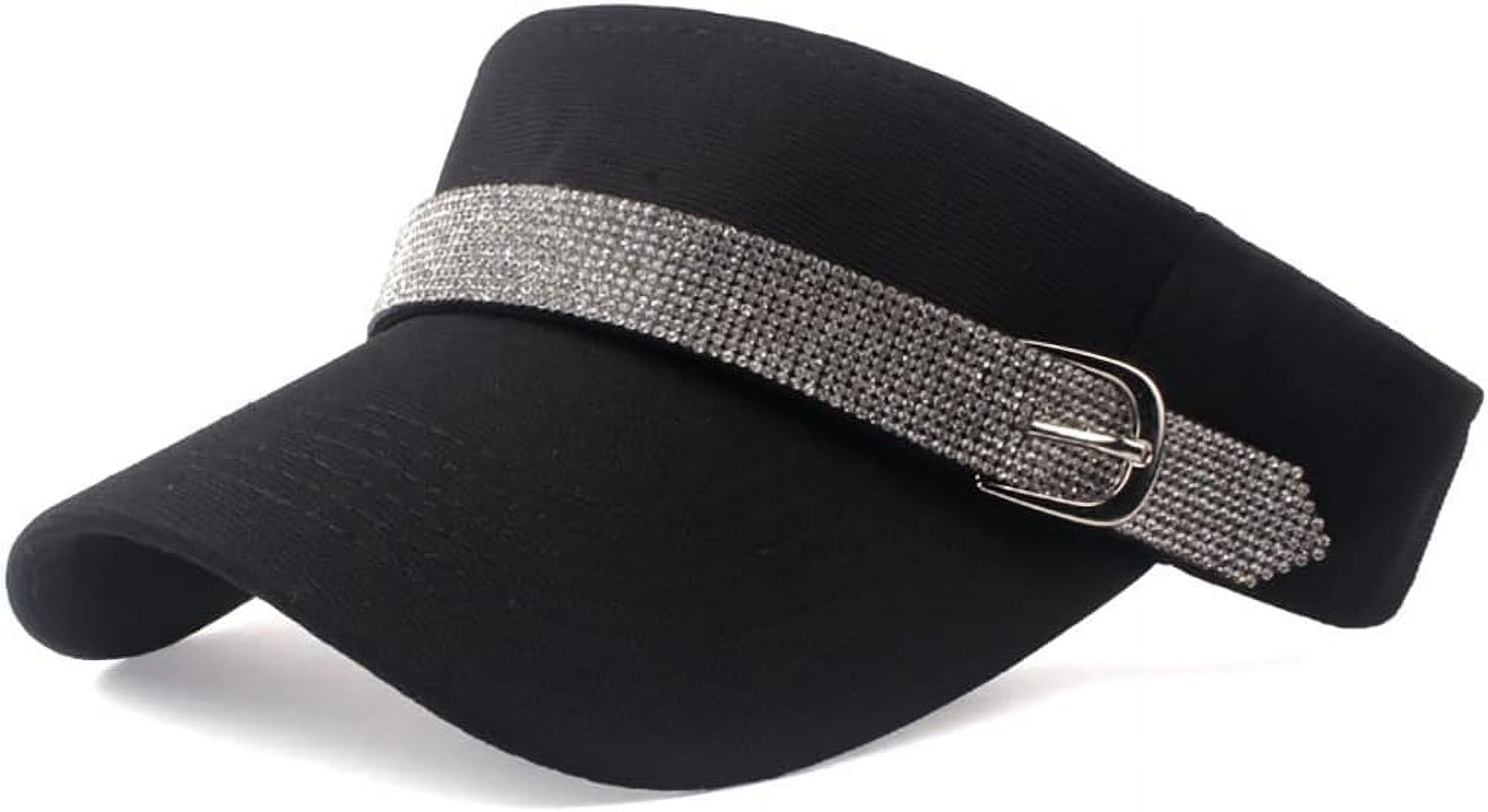 Sun Visor Hat with Rhinestones Chain Women Men Bling Visors for Ladies ...