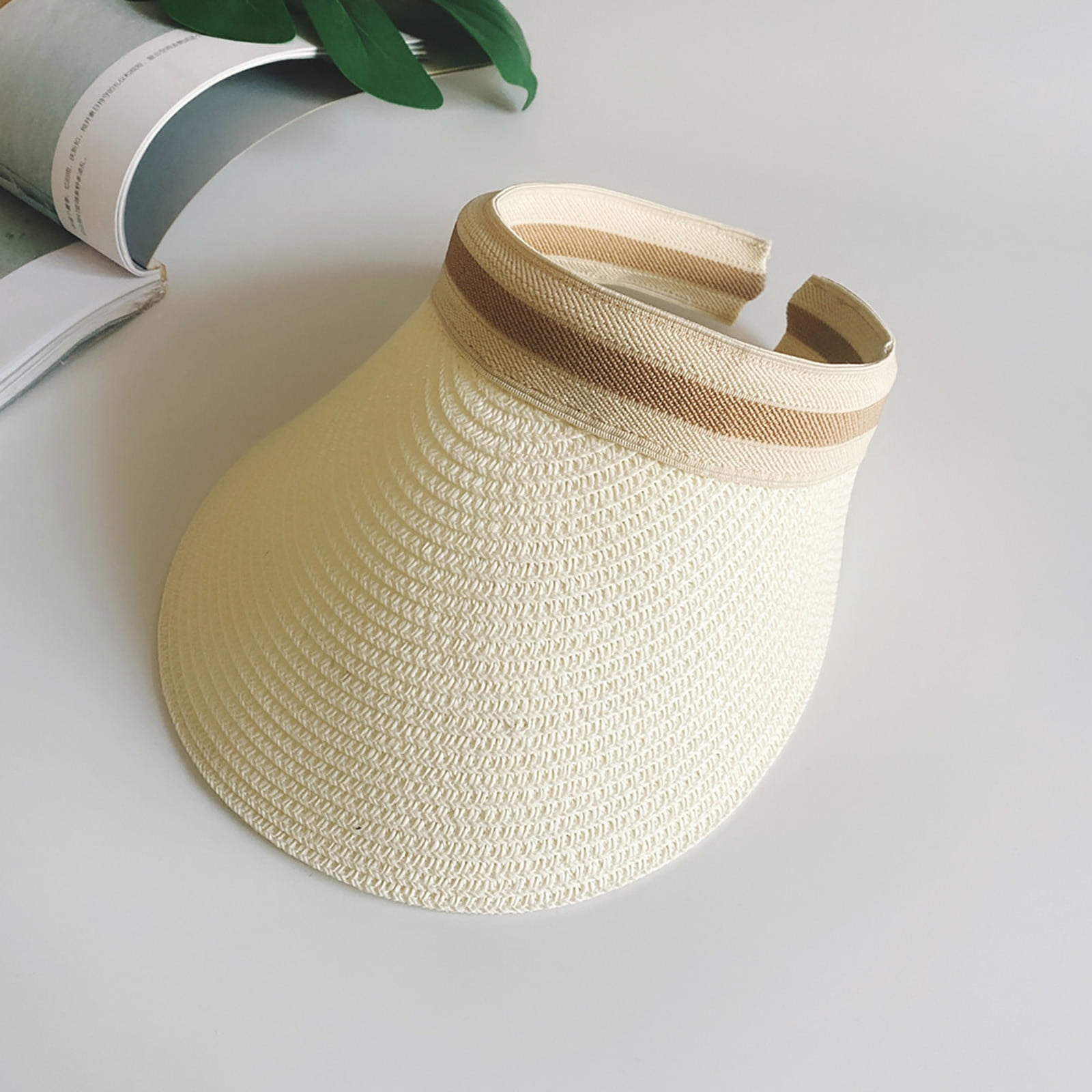 Sun Visor Hats For Women Wide Straw Visors Womens Foldable Beach Visors ...