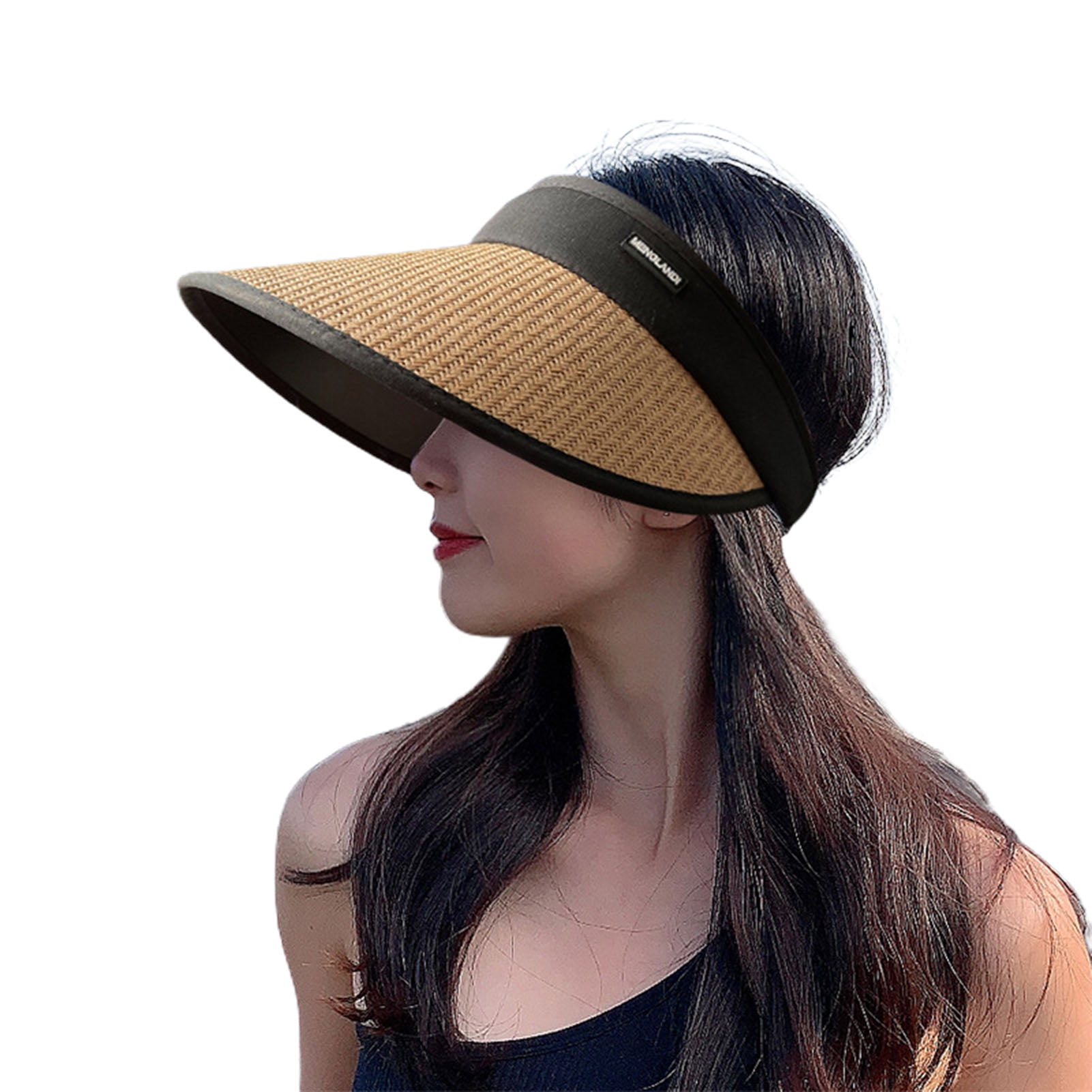 Sun Visor Hats Large Brim UV Protection Hats Summer Beach Protective ...