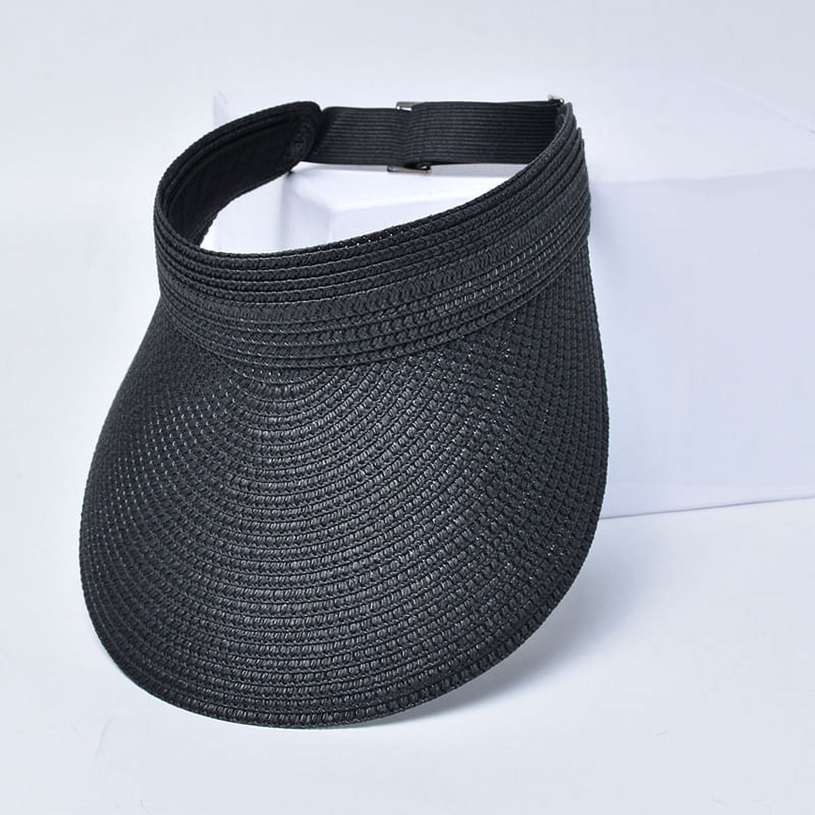 Sun Visor Hats for Women Wide Brim Straw Visors Womens Foldable Beach ...
