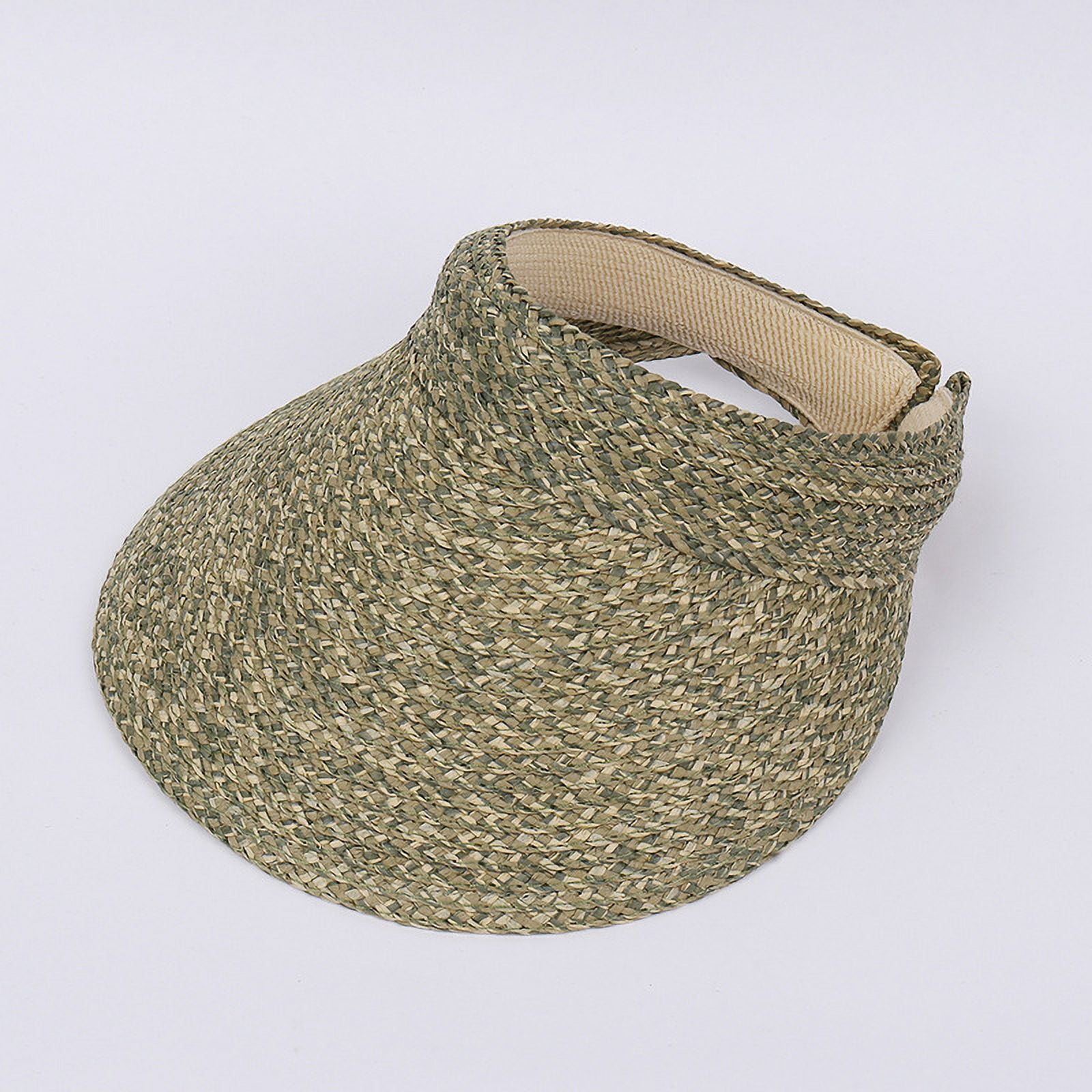 Sun Visor Hats for Women Wide Brim Straw Visors Womens Foldable Beach ...