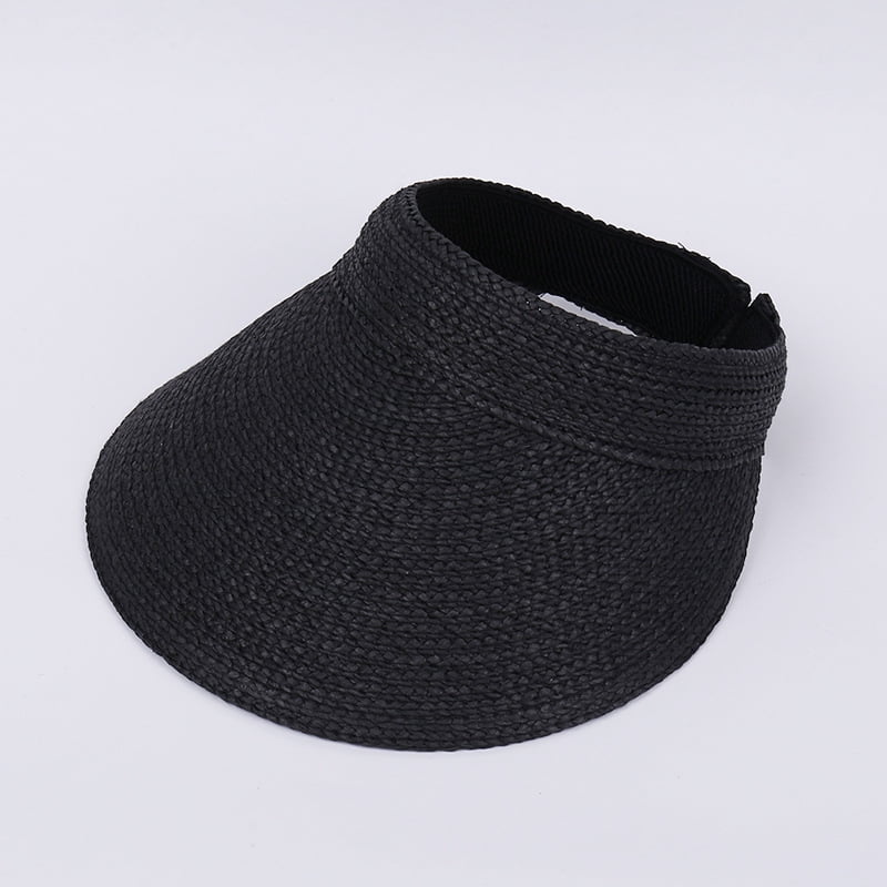 Sun Visor Hats for Women Wide Brim Straw Visors Womens Foldable Beach ...